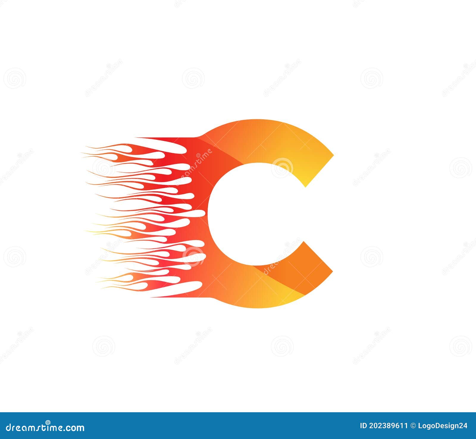 C Fire Creative Alphabet Logo Design Concept Stock Vector ...