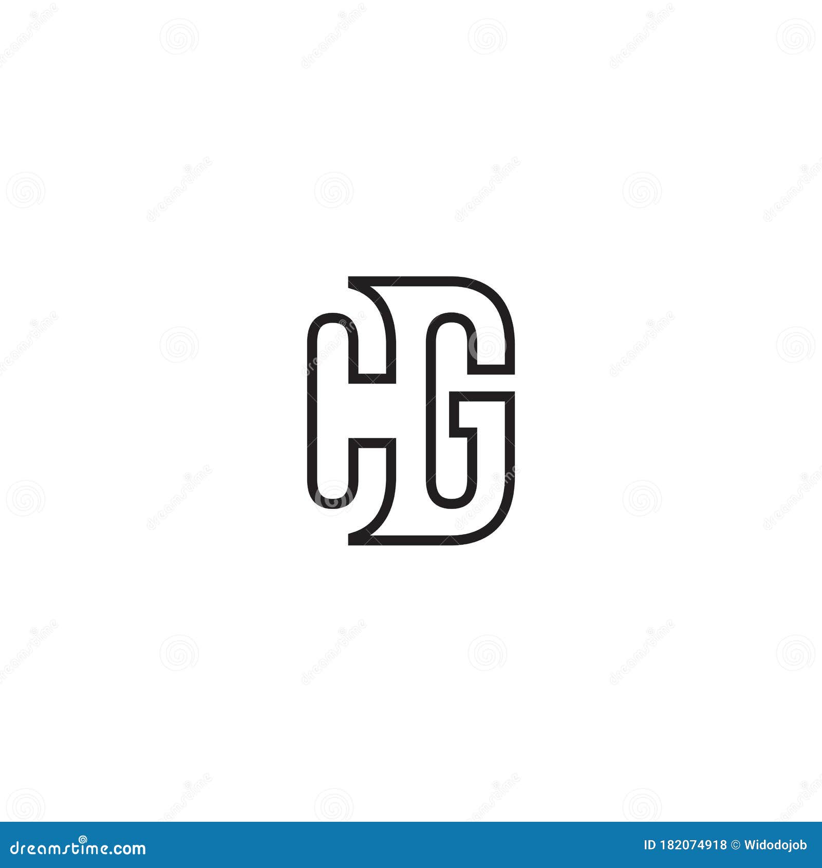 C G Letter Lines Logo Design Vector Stock Vector - Illustration of ...