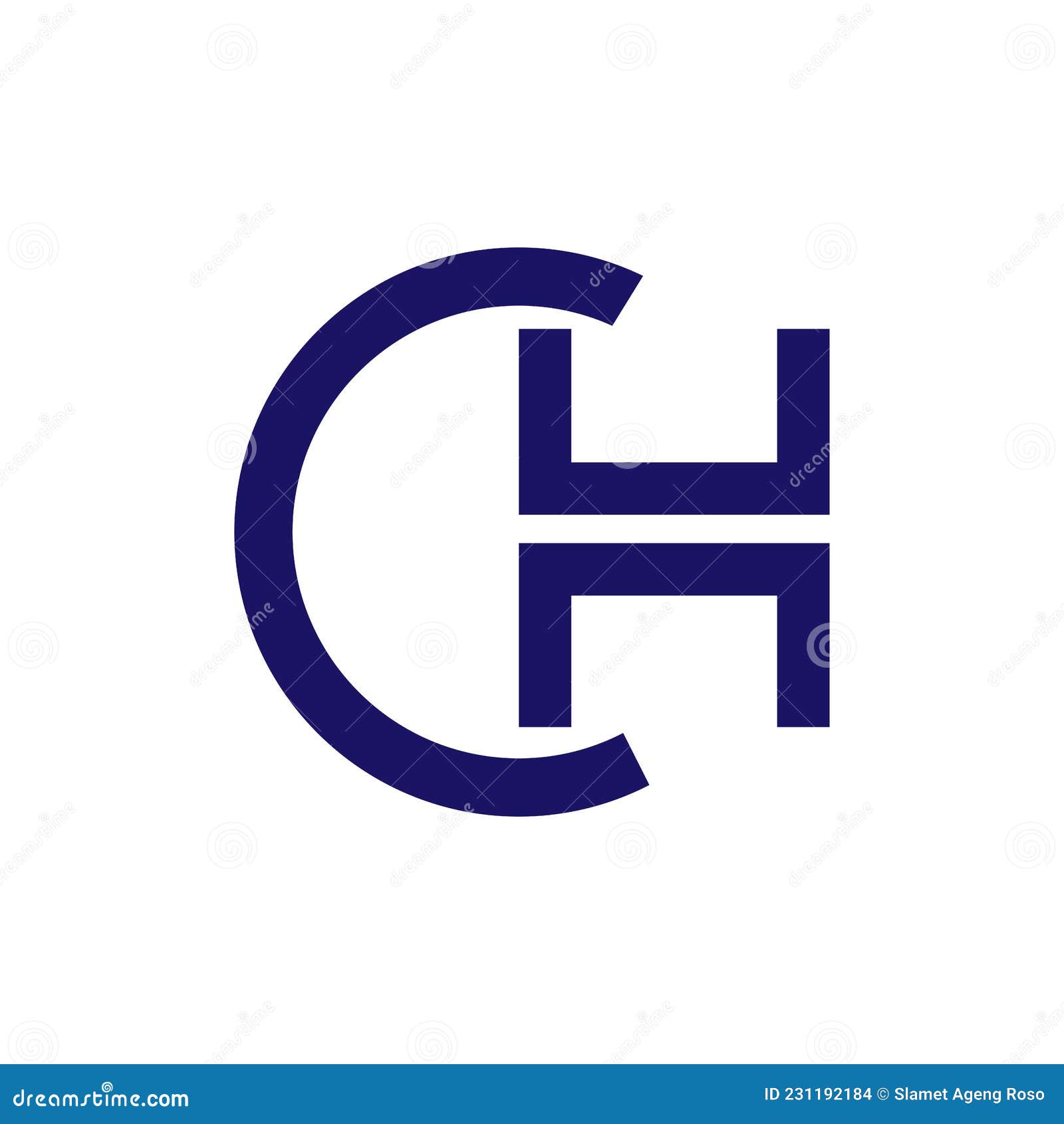 C H Modelo De Logotipo Com Letra Ilustração do Vetor - Ilustração de ...