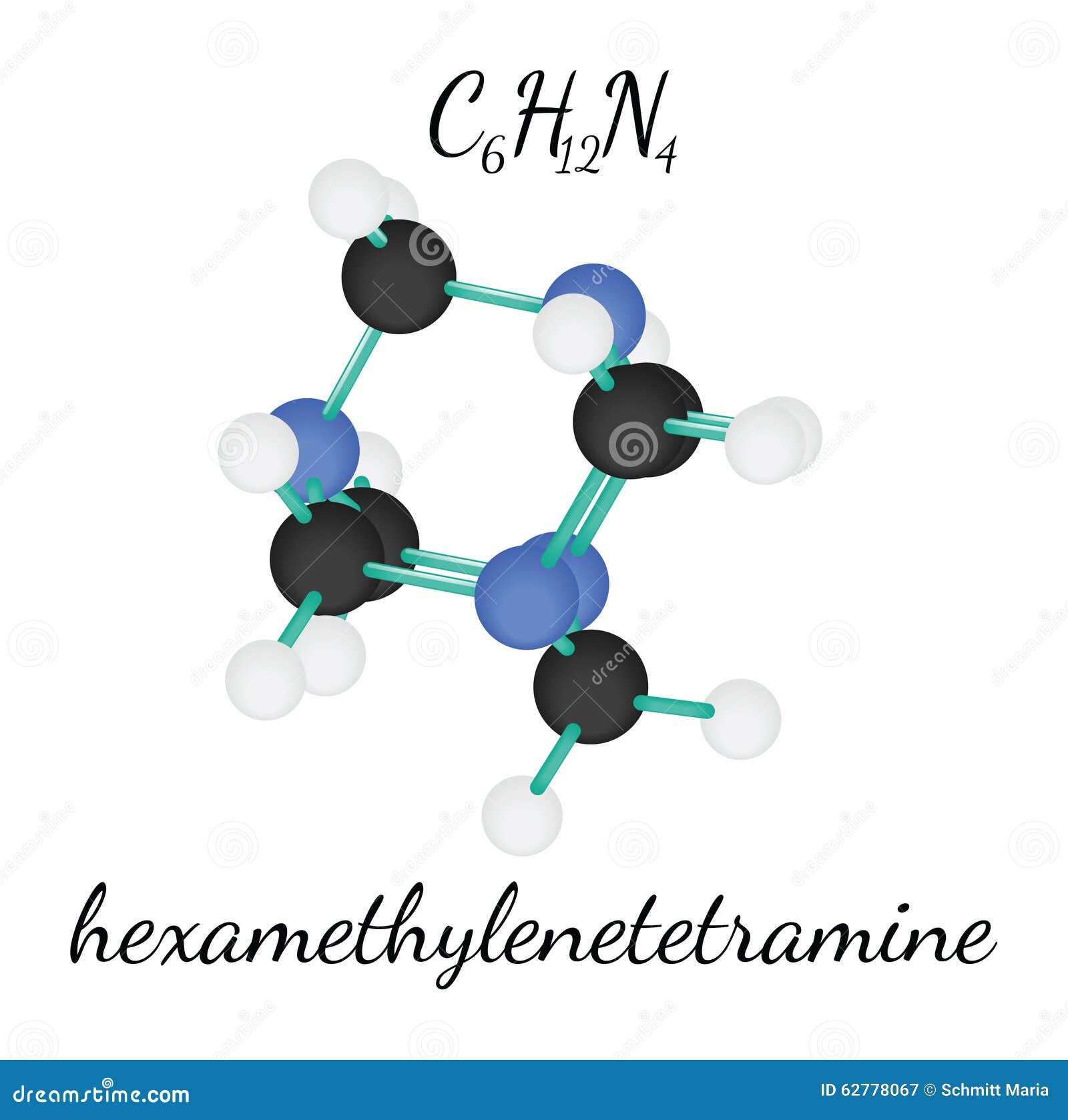 Hexamethylenetetramine (methenamine) Molecule. Medically Used To Treat ...