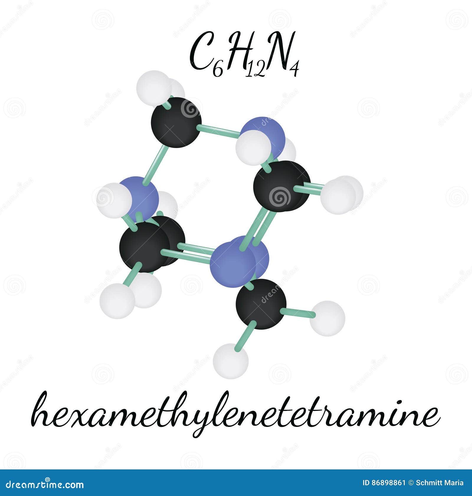 Hexamethylenetetramine (methenamine) Molecule. Medically Used To Treat ...