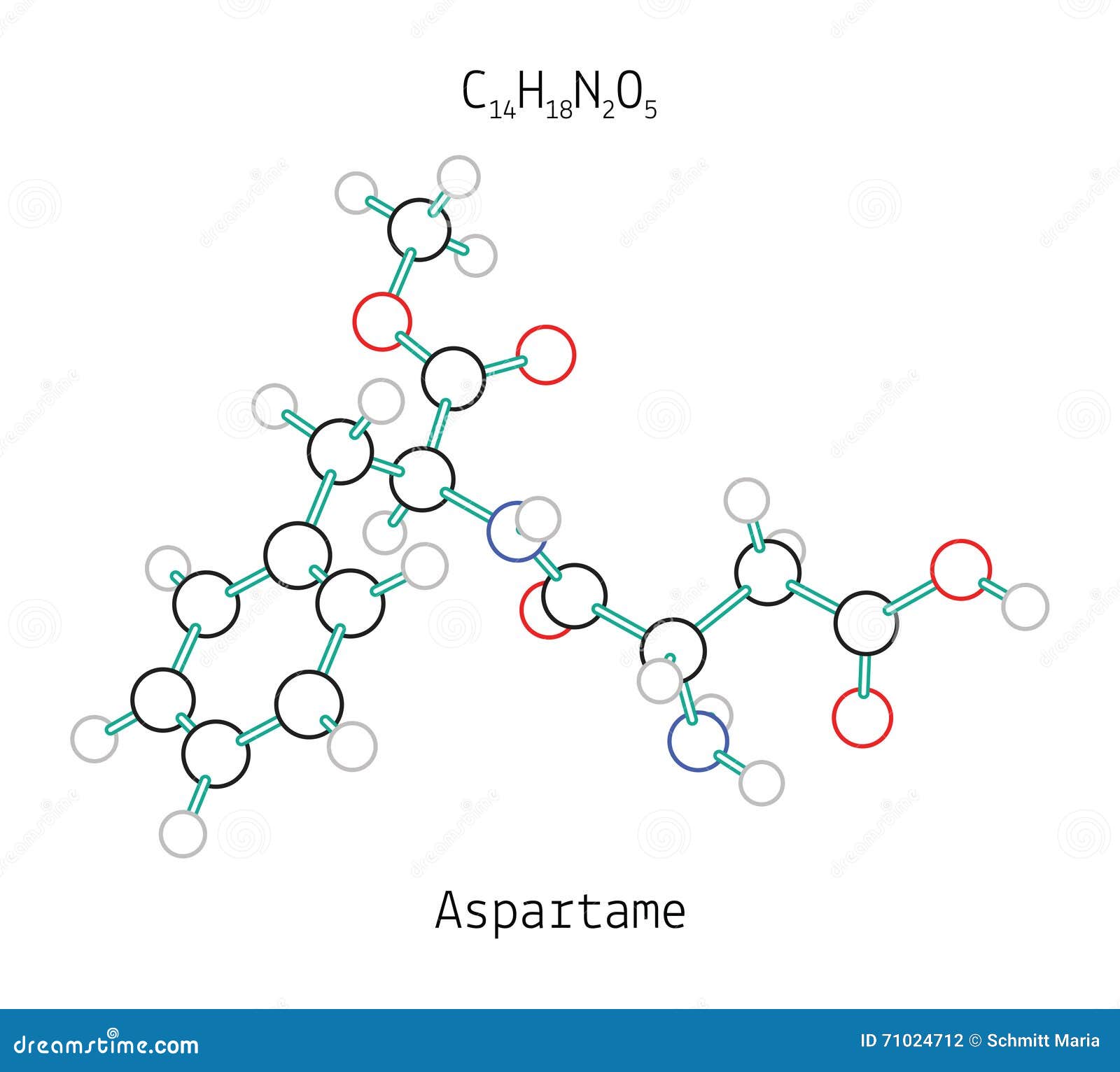 Aspartame, APM, Molecule. Sugar Substitute And E951. Skeletal Chemical ...