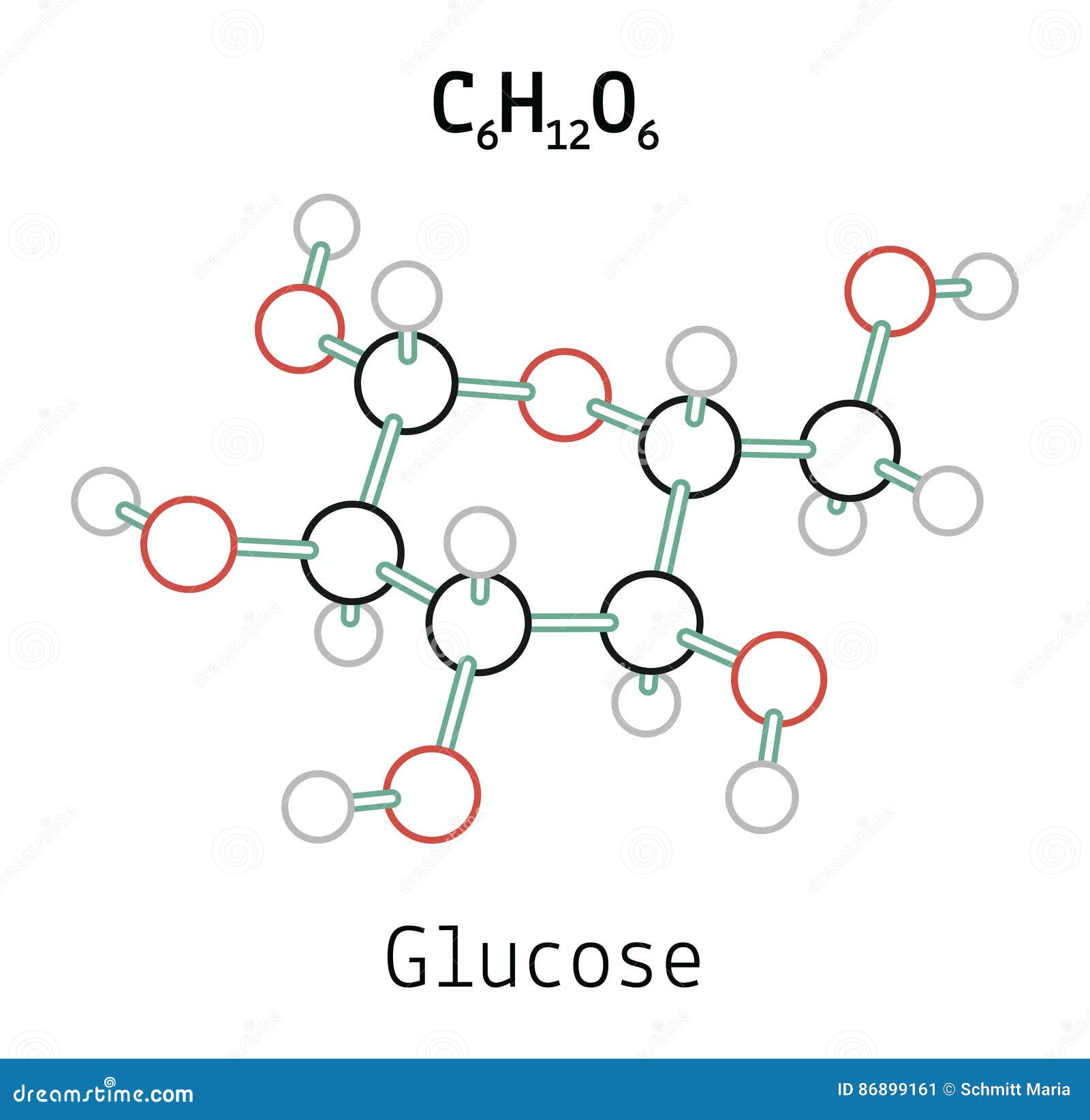 C6H12O6 Glucose molecule stock vector. Illustration of dextrose - 86899161