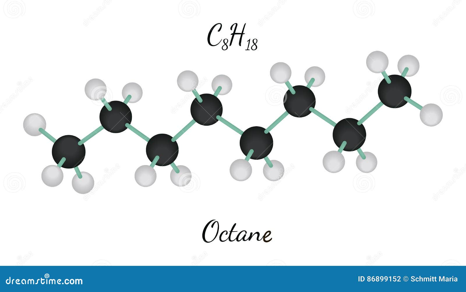 C8H18 octane molecule stock vector. Illustration of chemistry - 86899152