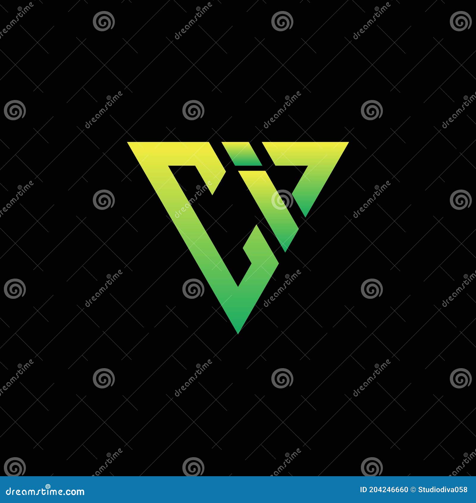 Initial Triangle Logo Monogram with Triangle Shape Stock Vector ...