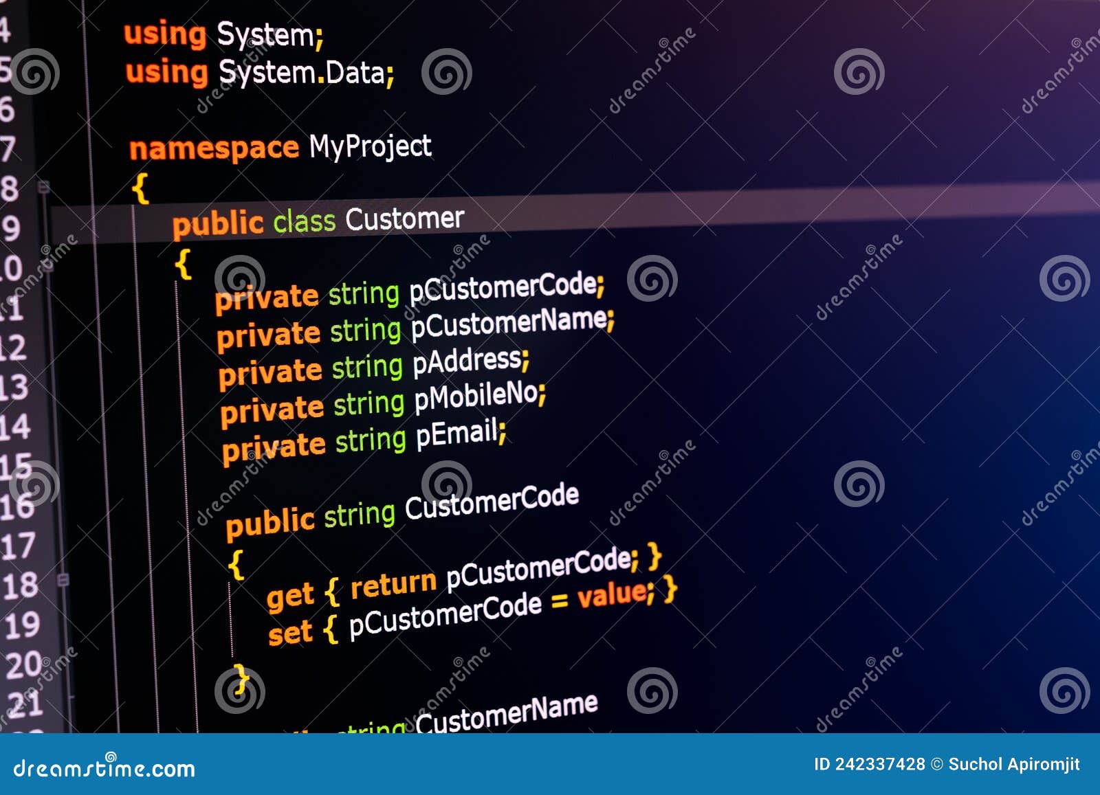 C Langage De Programmation Pointu Code Source Exemple Sur Moniteur. Photo stock - Image du ...