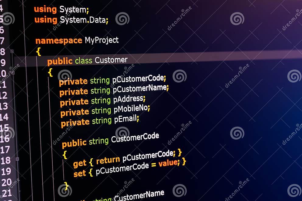 C Langage De Programmation Pointu Code Source Exemple Sur Moniteur. Photo stock - Image du ...