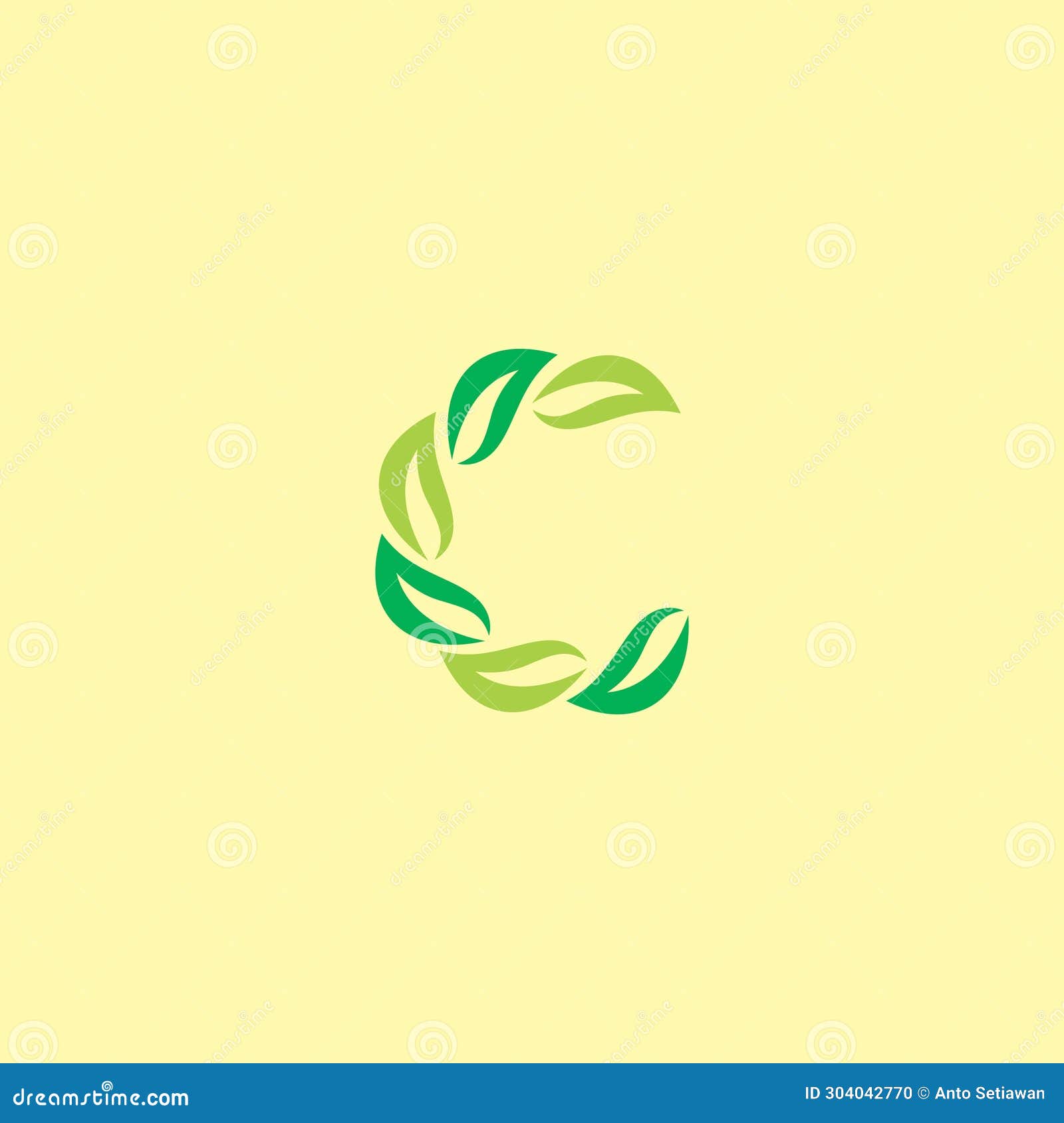 C Leaf Logo. Circle Leaf Vector Illustration Stock Illustration ...