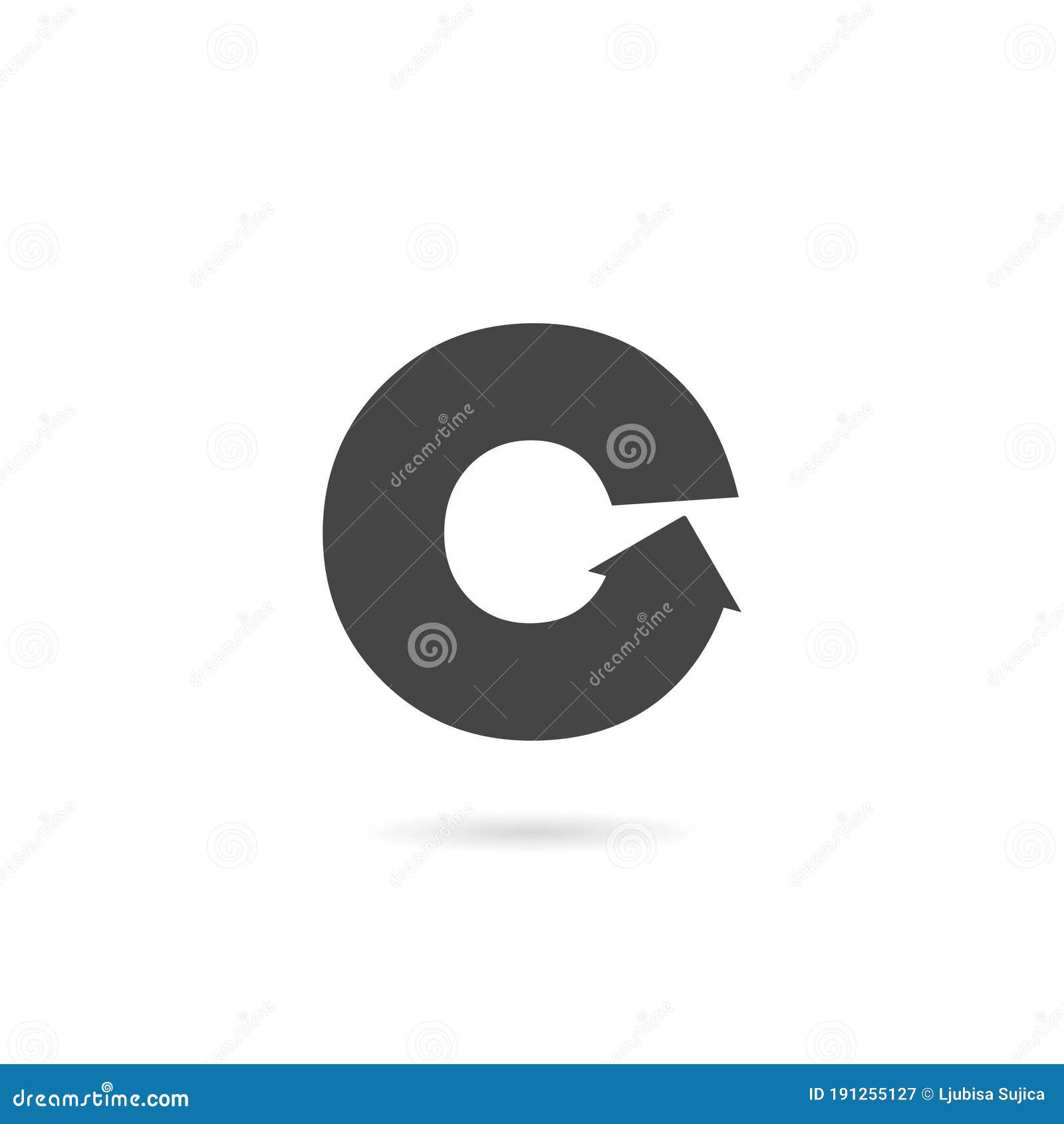 C Letter Arrow Logo Element with Shadow Stock Vector - Illustration of ...