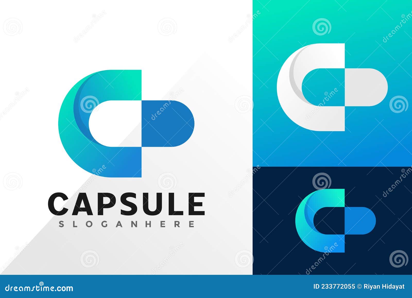 C Letter Capsule Logo Vector Design. Abstract Emblem, Designs Concept ...