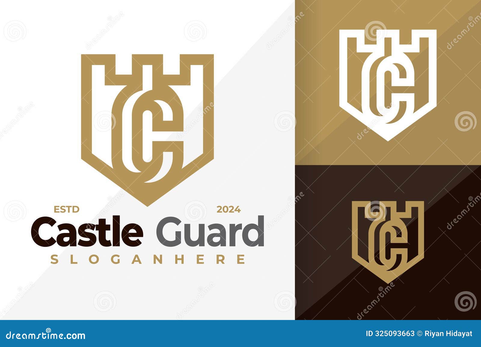 C Letter Castle Guard Logo Design Vector Symbol Icon Illustration Stock ...
