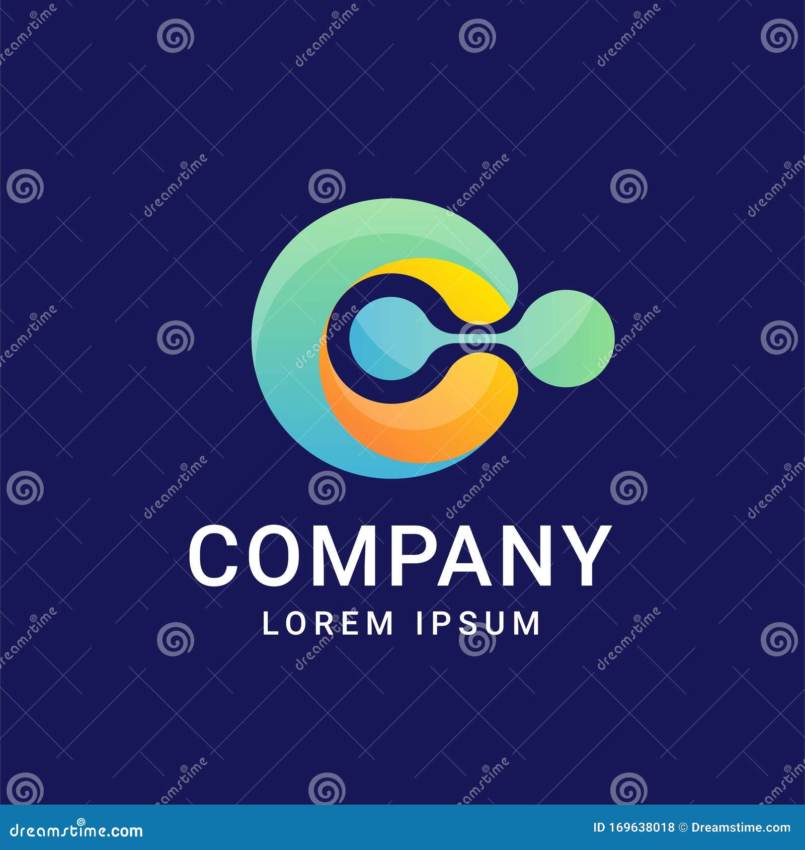 C Letter with Dot Circle Connected As Network Logo Vector Stock Vector ...