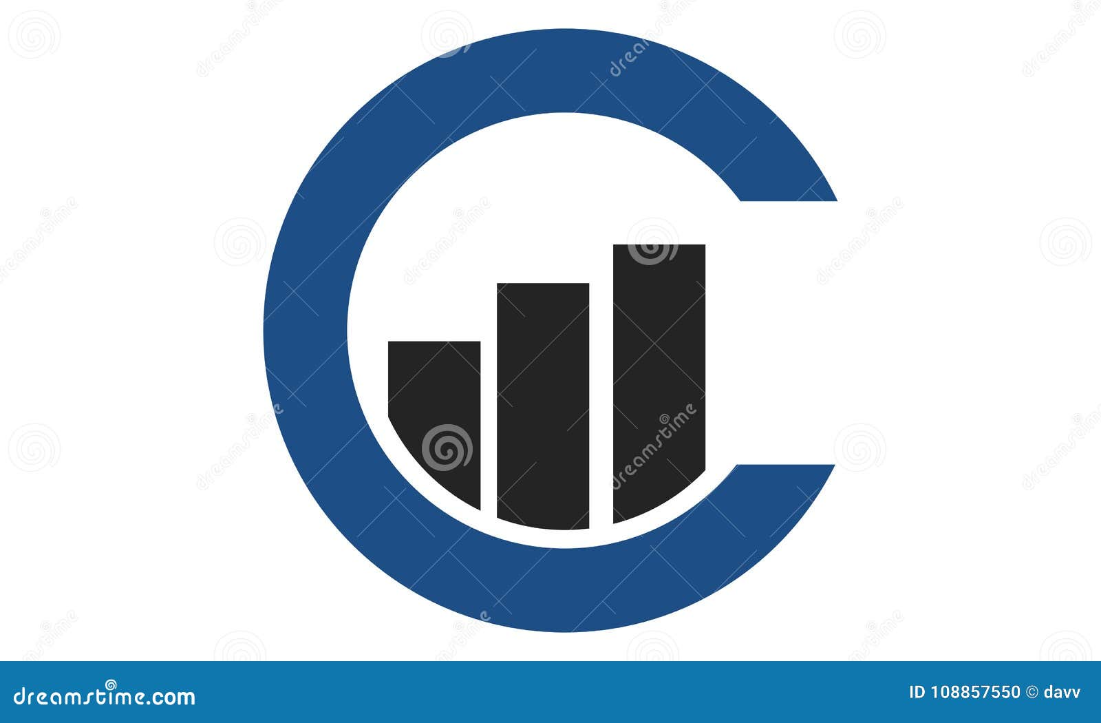 C Letter with Graph Statistic Bar Stock Illustration - Illustration of ...