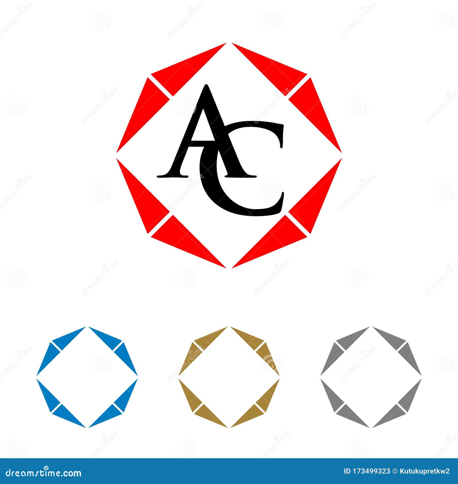 A C Letter Initial with Frame Logo Template Illustration Design. Vector ...