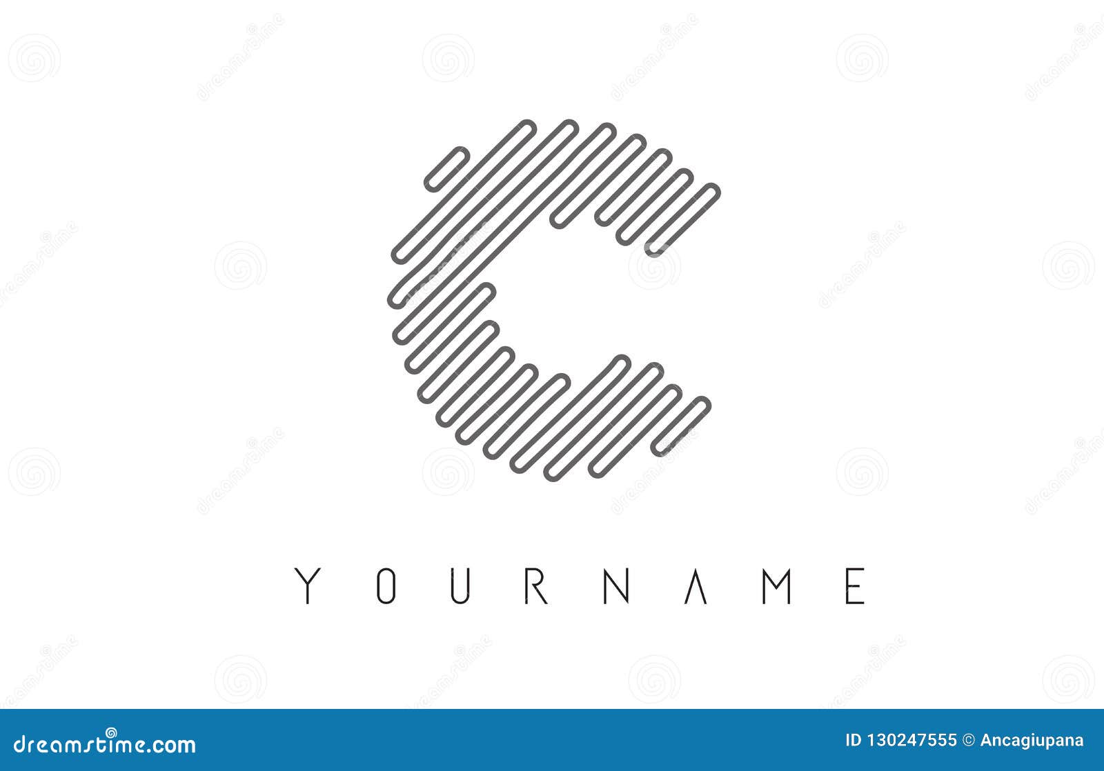 C Letter Logo Design with Black Lines Monogram Stock Vector ...