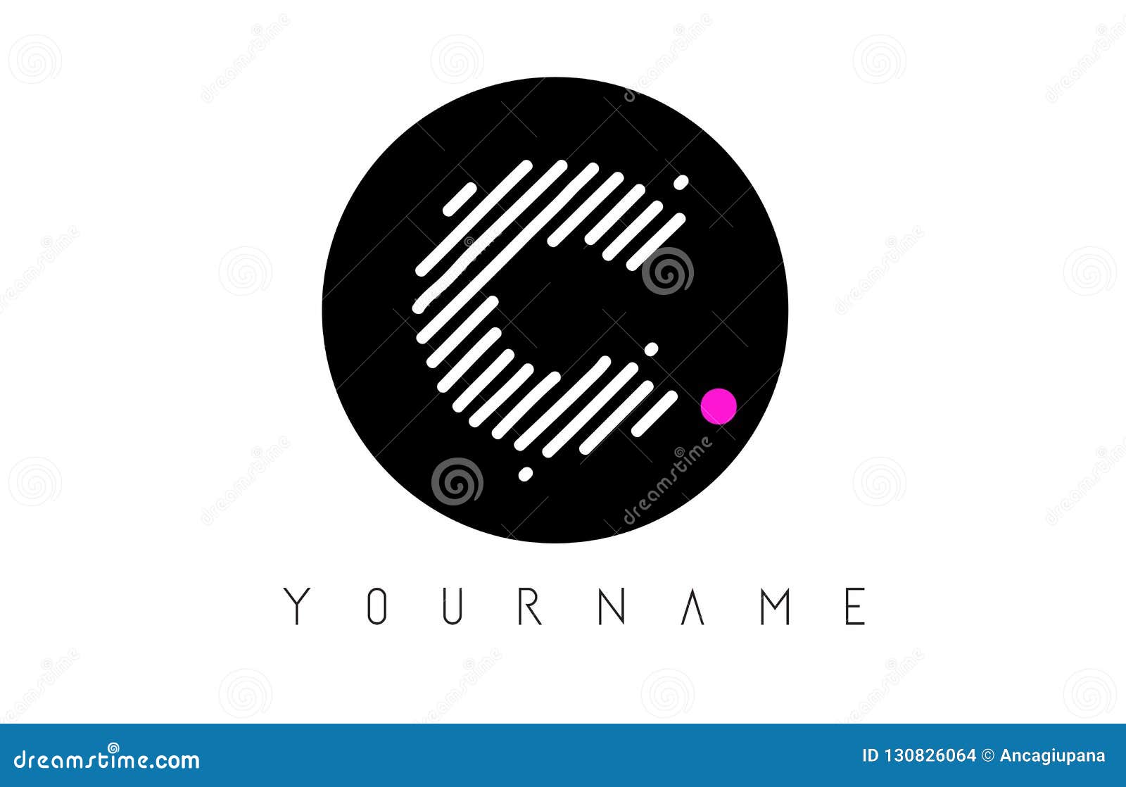 C Letter Logo Design with White Lines and Black Circle Stock Vector ...