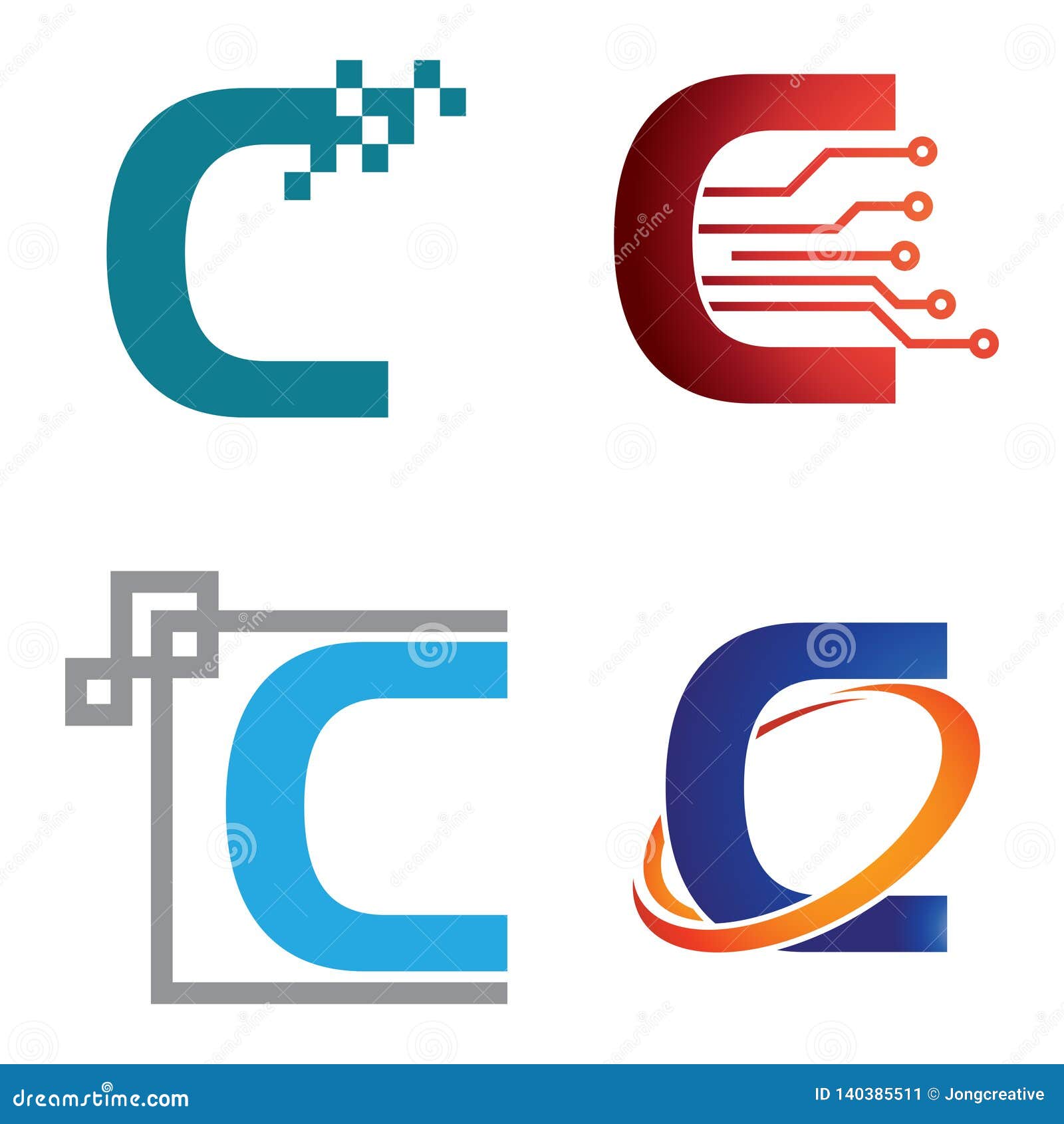 C - Letter Technology Internet and Computer Symbol Logo Template Stock ...
