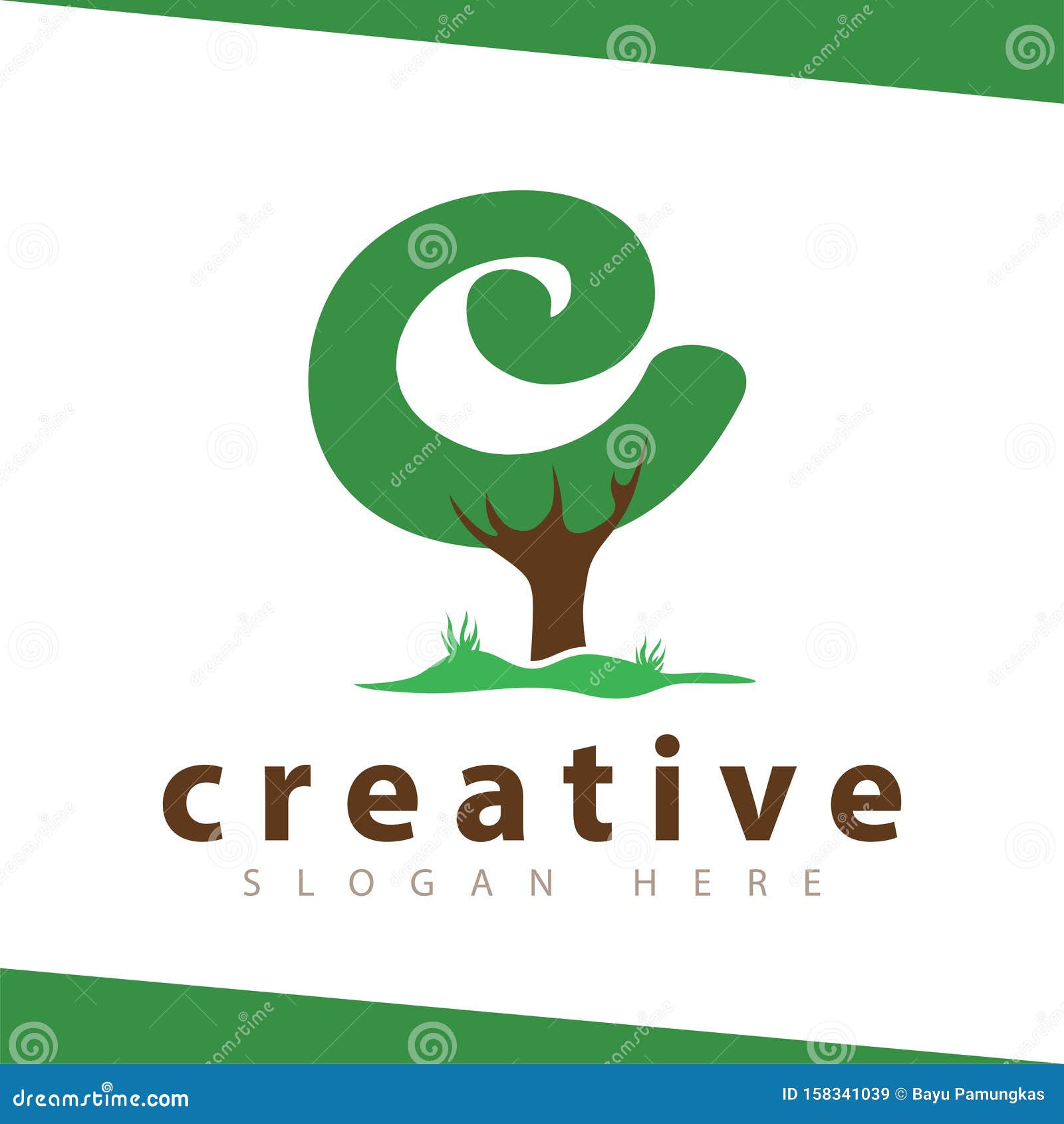 C Letter Tree Green Logo Vector Template Stock Vector - Illustration of ...