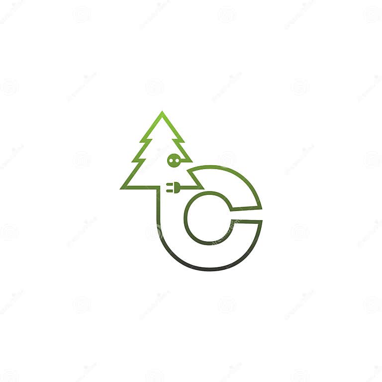 C Letter Tree Logo, Concept Letter C + Icon Tree Vector Stock Vector ...