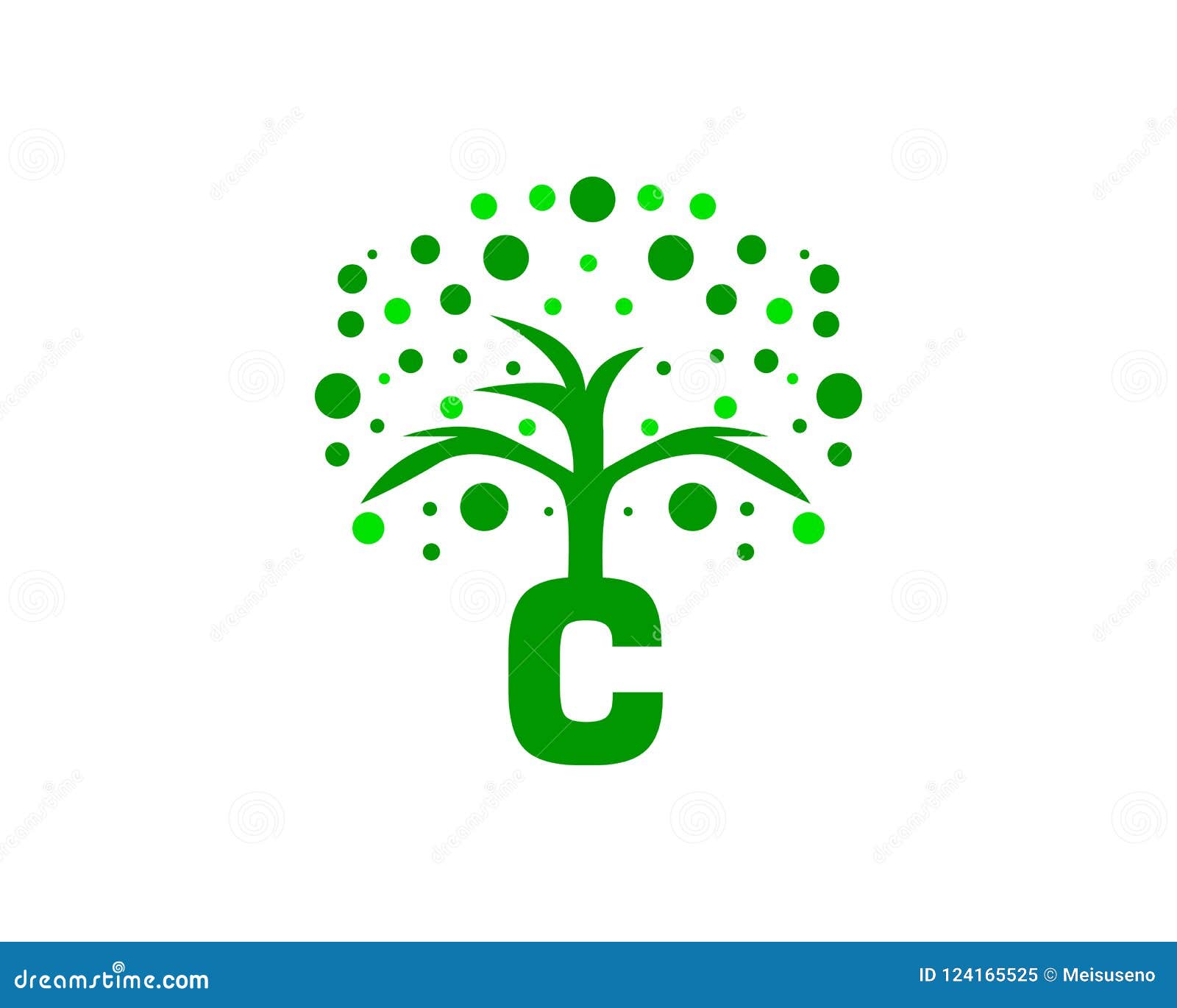 C Letter Tree Logo Cartoon Vector | CartoonDealer.com #124165525