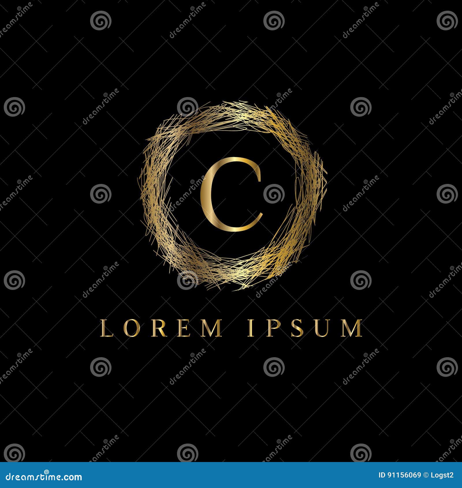 C Letter Vector Luxury Logo Stock Vector - Illustration of cute, linear ...