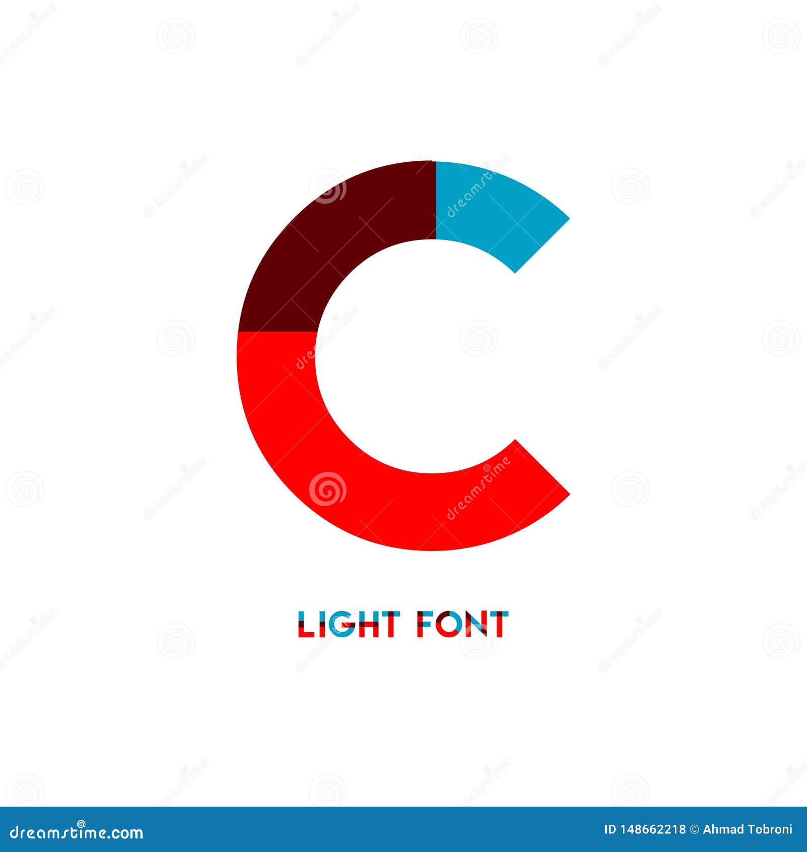 C Light Font Vector Template Design Illustration Stock Vector ...