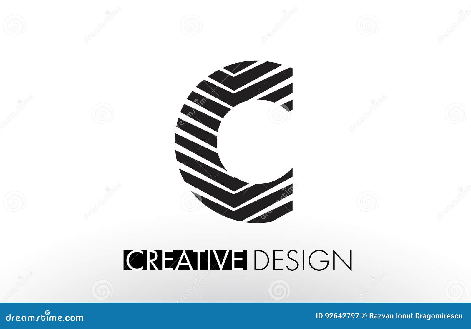 C Lines Letter Design with Creative Elegant Zebra Stock Vector ...