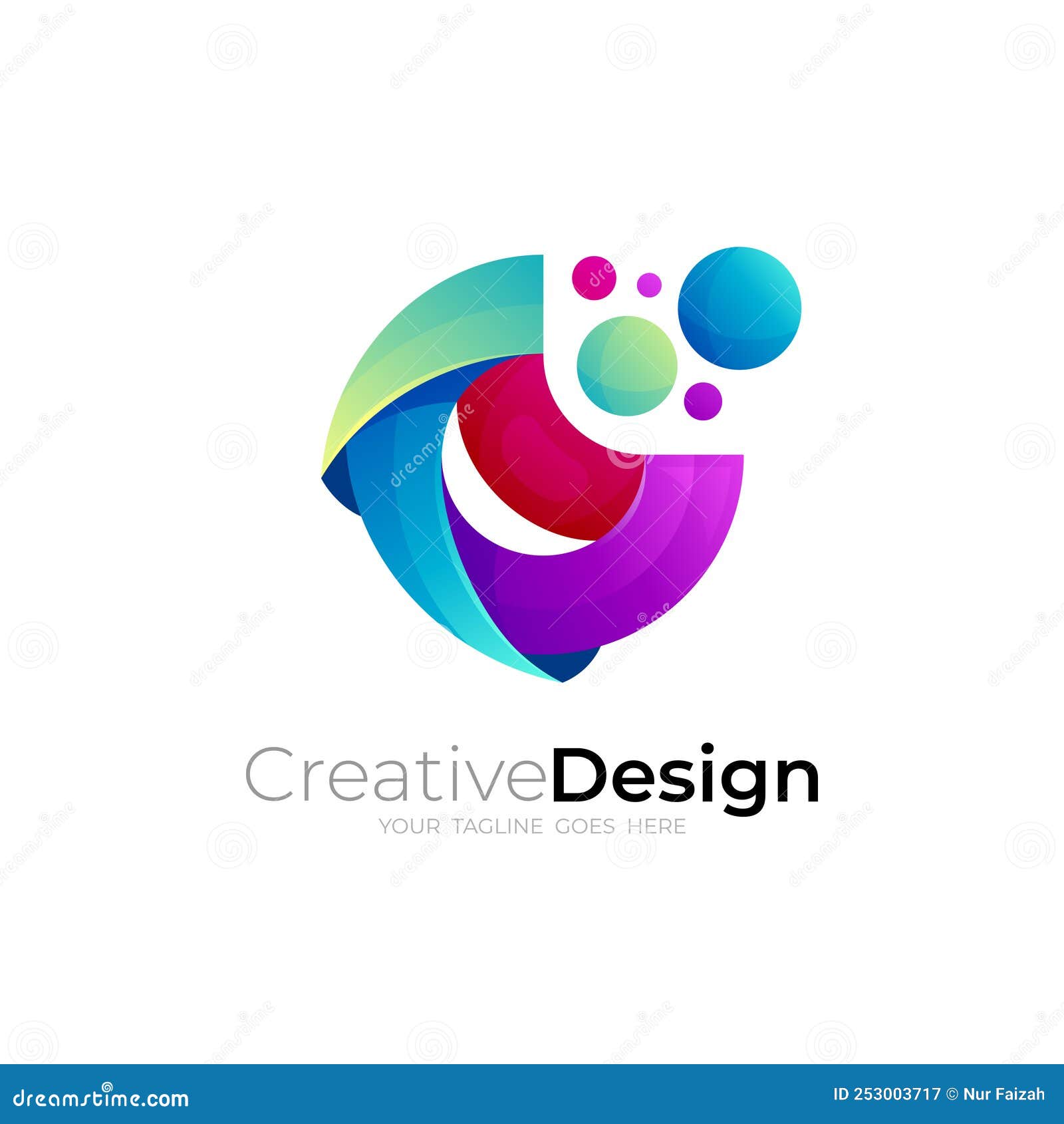 C Logo With Babble Design Colorful, 3d Style Logos Cartoon Vector ...