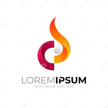 C Logo and Fire Design Template, 3d Style Logos Stock Vector ...