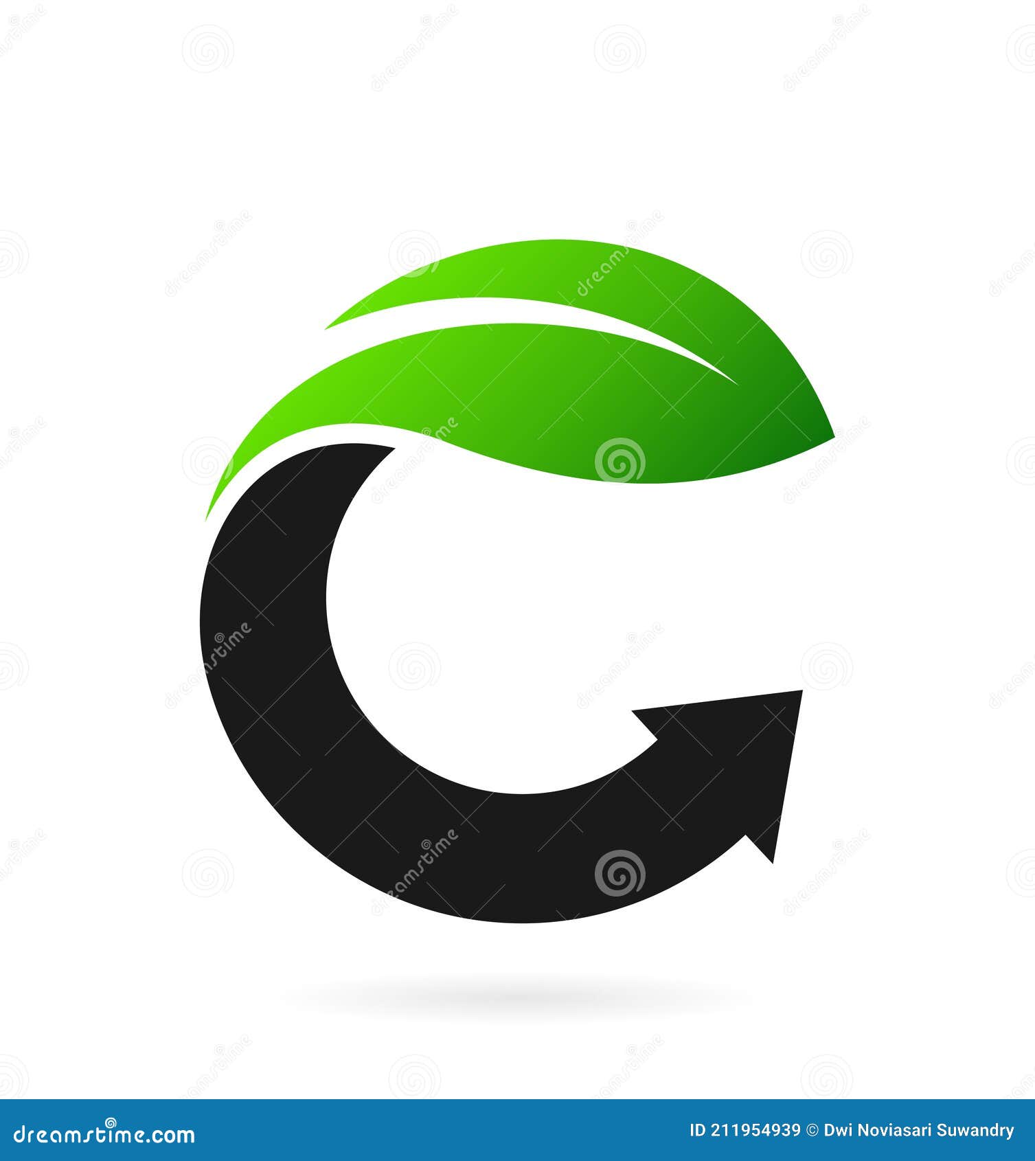 Leaf Letter C Arrow Logo Vector Icon Symbol Stock Vector - Illustration ...