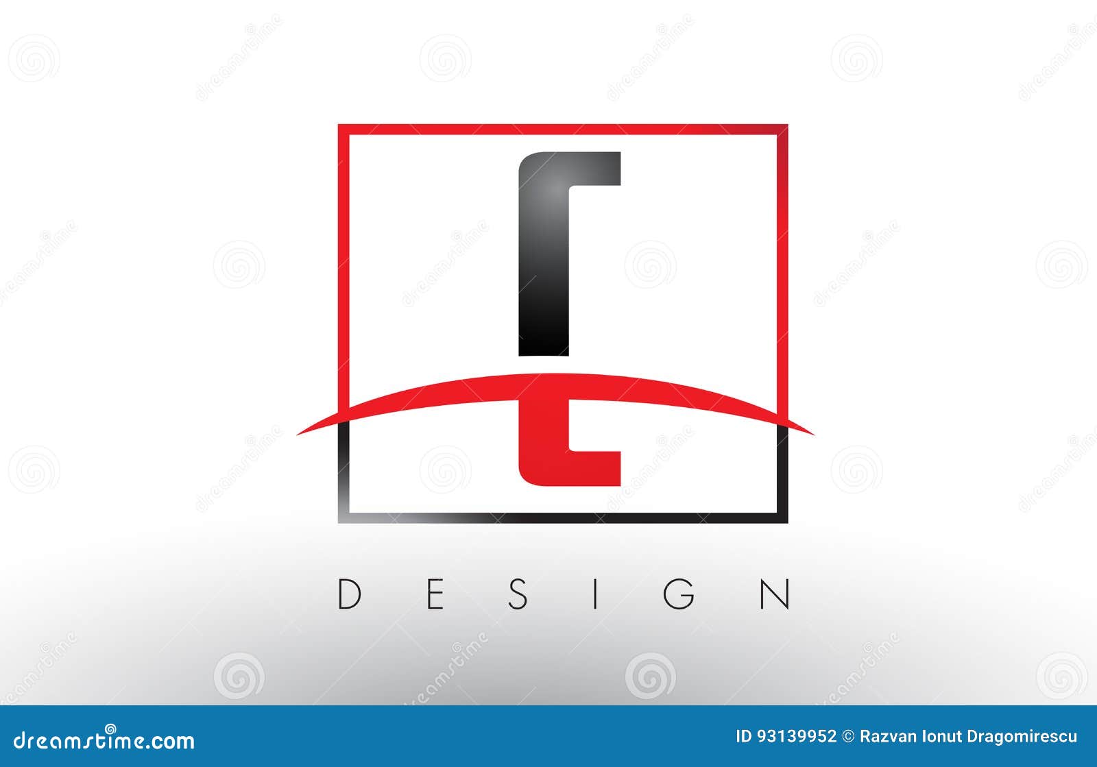 C Logo Letters with Red and Black Colors and Swoosh. Stock Vector ...