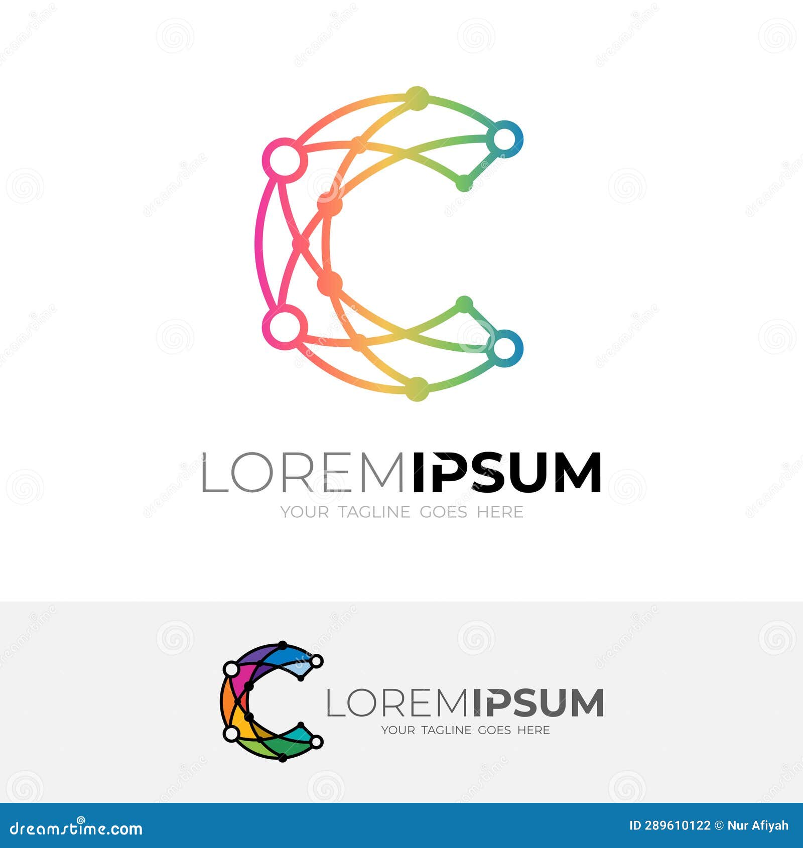 C Logo with Line Technology Design Vector, Connect Line Letter C Logo ...