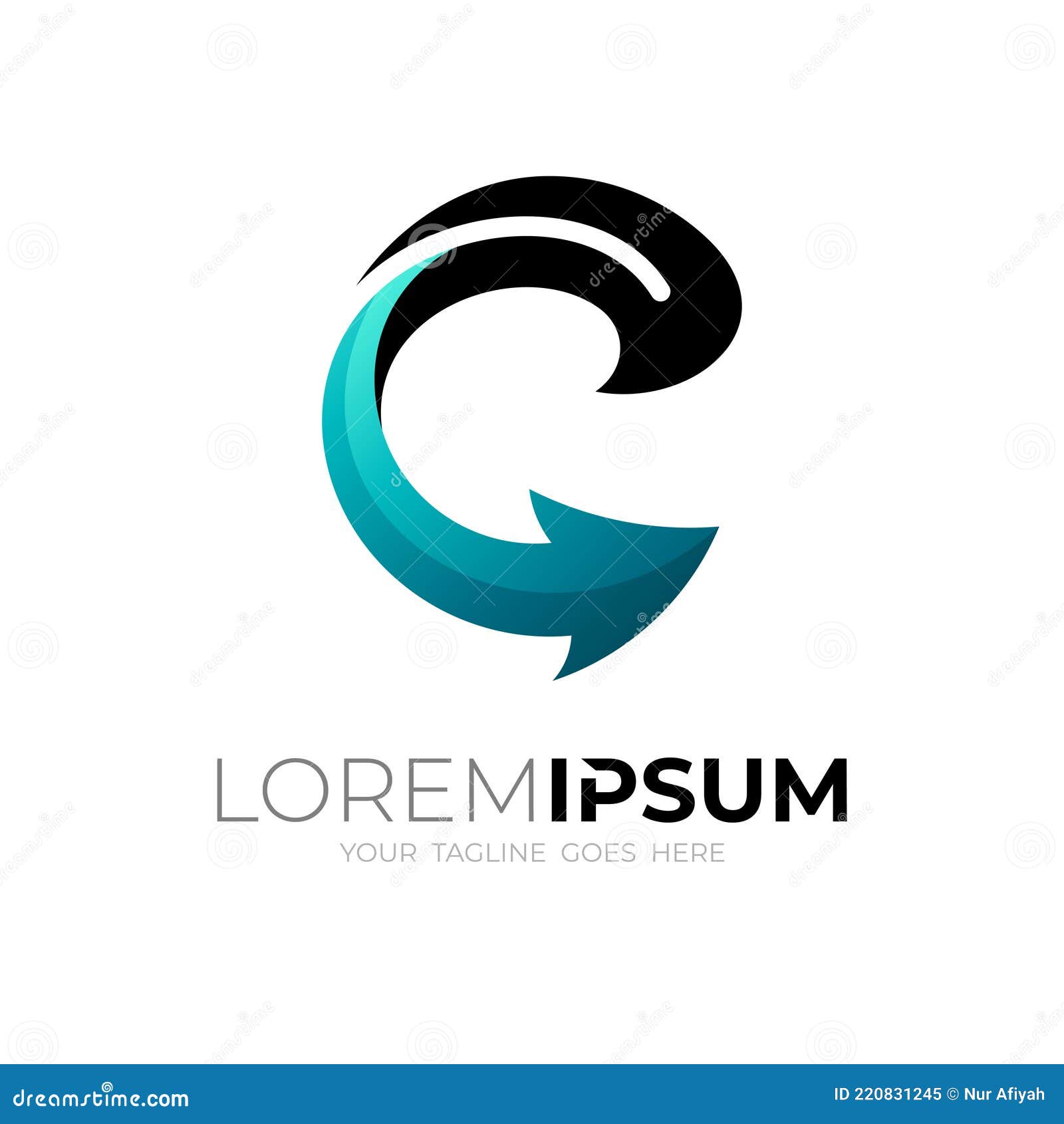 C Logotipo Com Letra C Com Vetor De Design De Seta Ilustração do Vetor ...