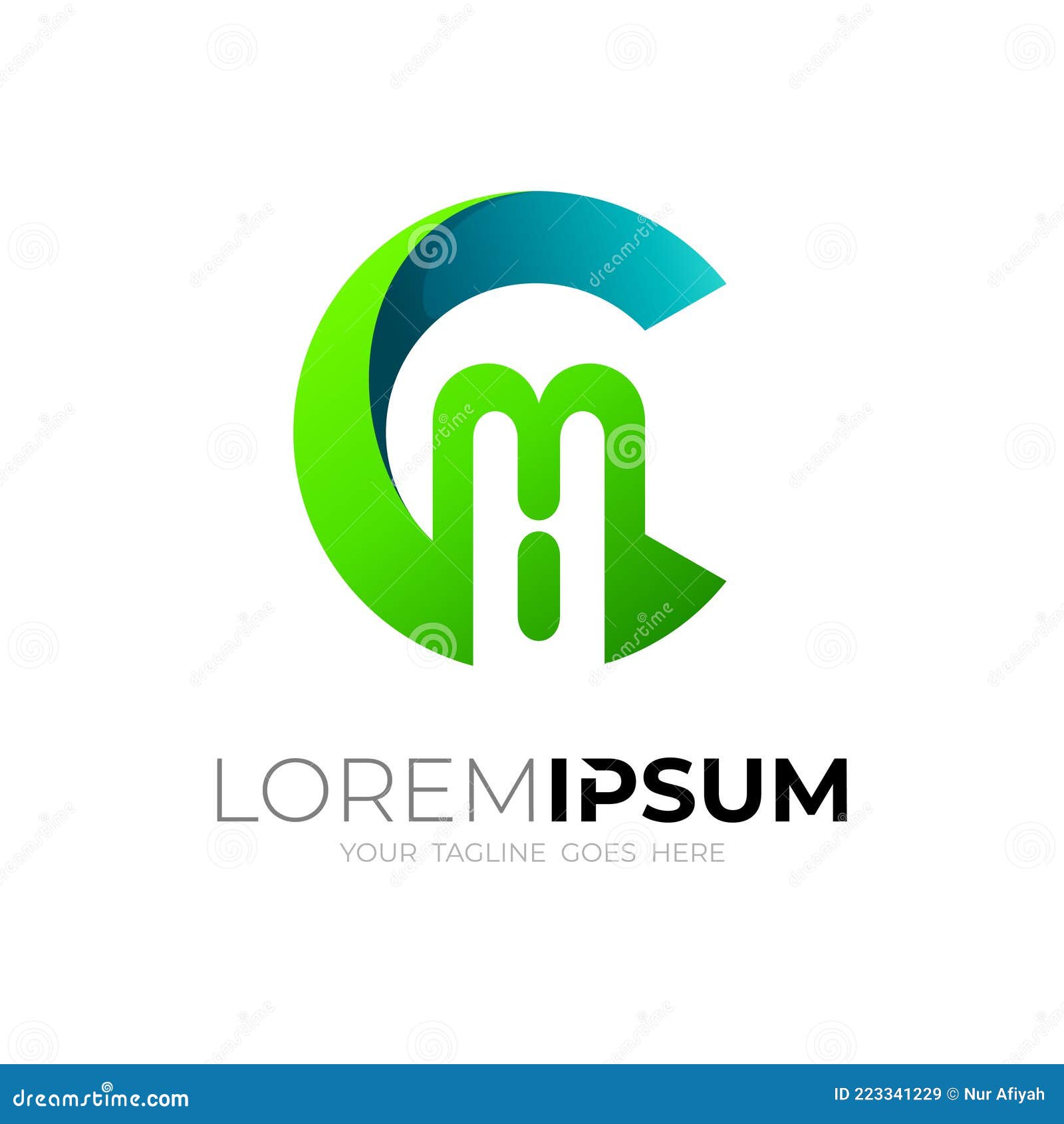 C and M Logo with Circle Design Vector, 3d Colorful Stock Vector ...