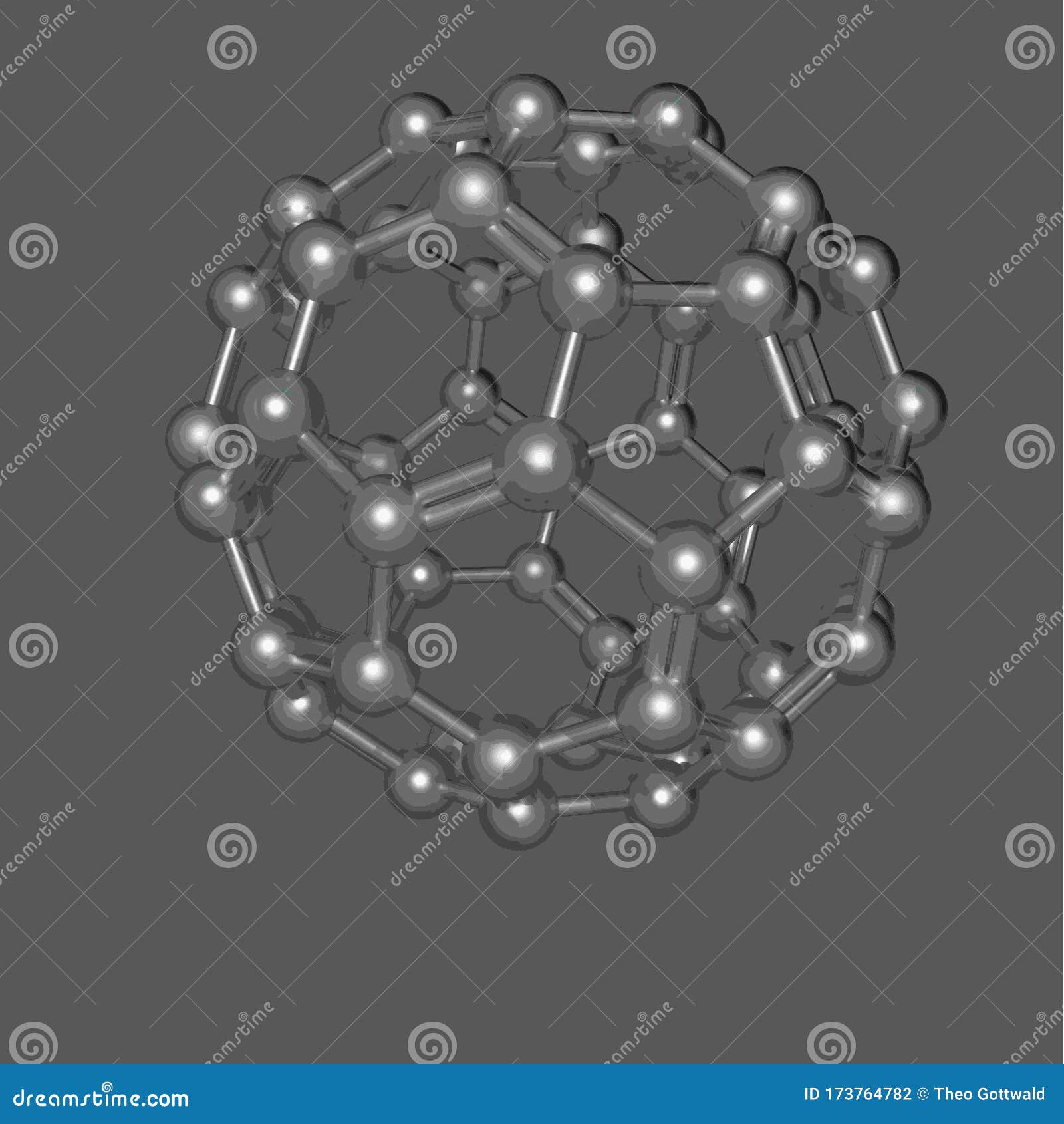 C60 Model stock photo. Illustration of grey, illustrated - 173764782