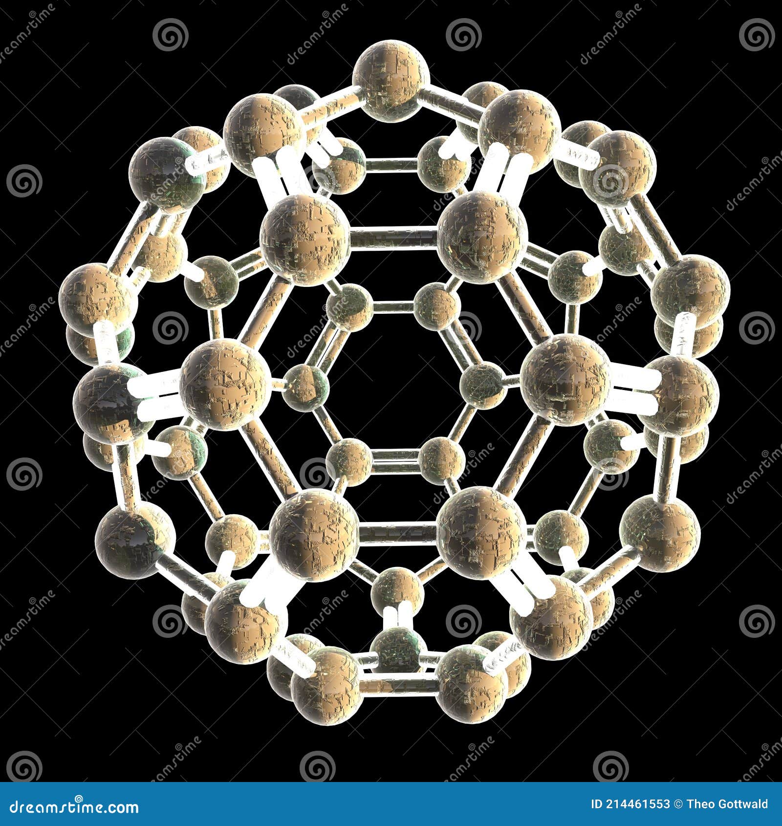 C60 Molecule model stock image. Illustration of polygon - 214461553