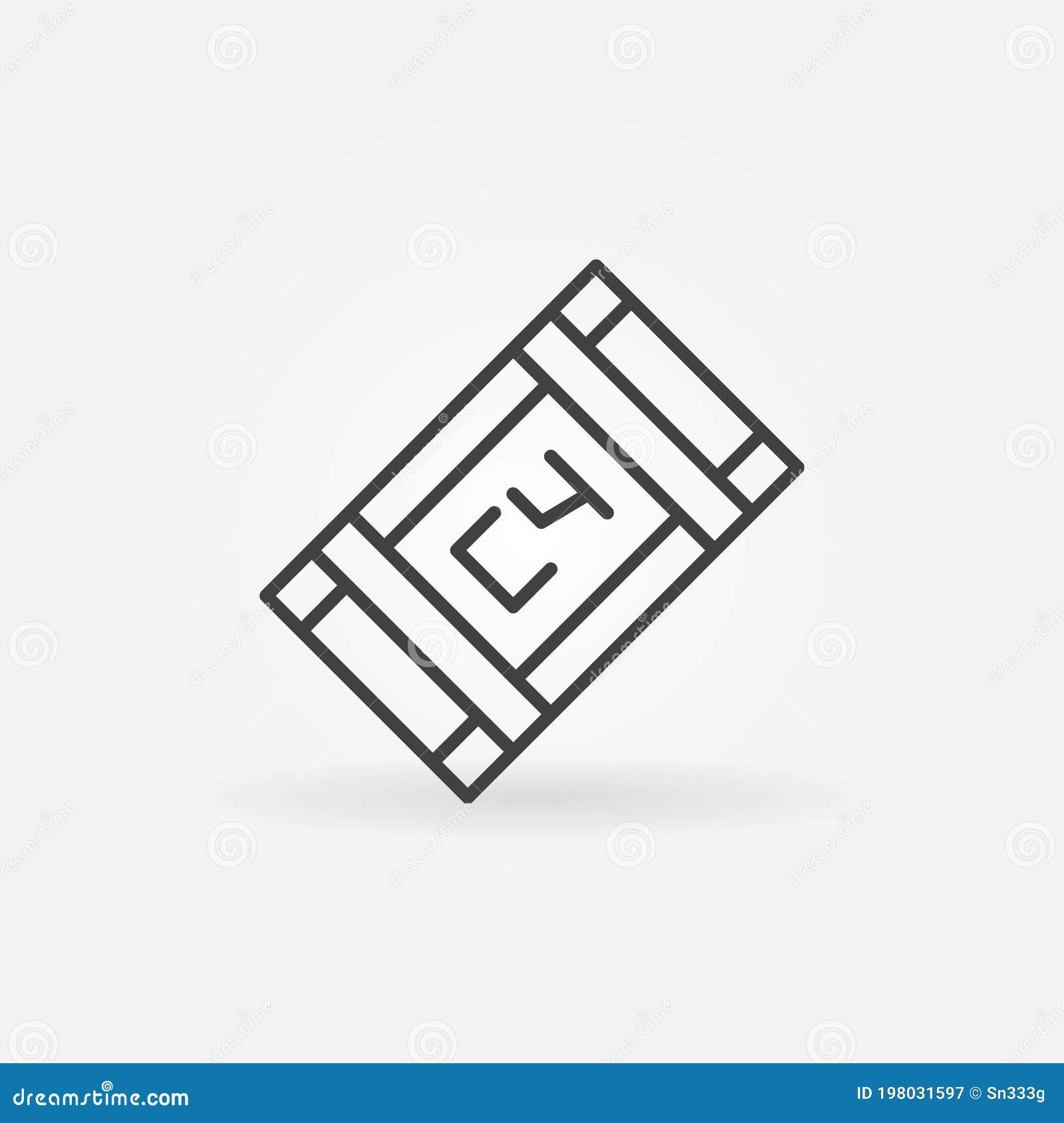 C-4 Plastic Explosive Line Icon. Vector C4 Vector Symbol Stock Vector ...
