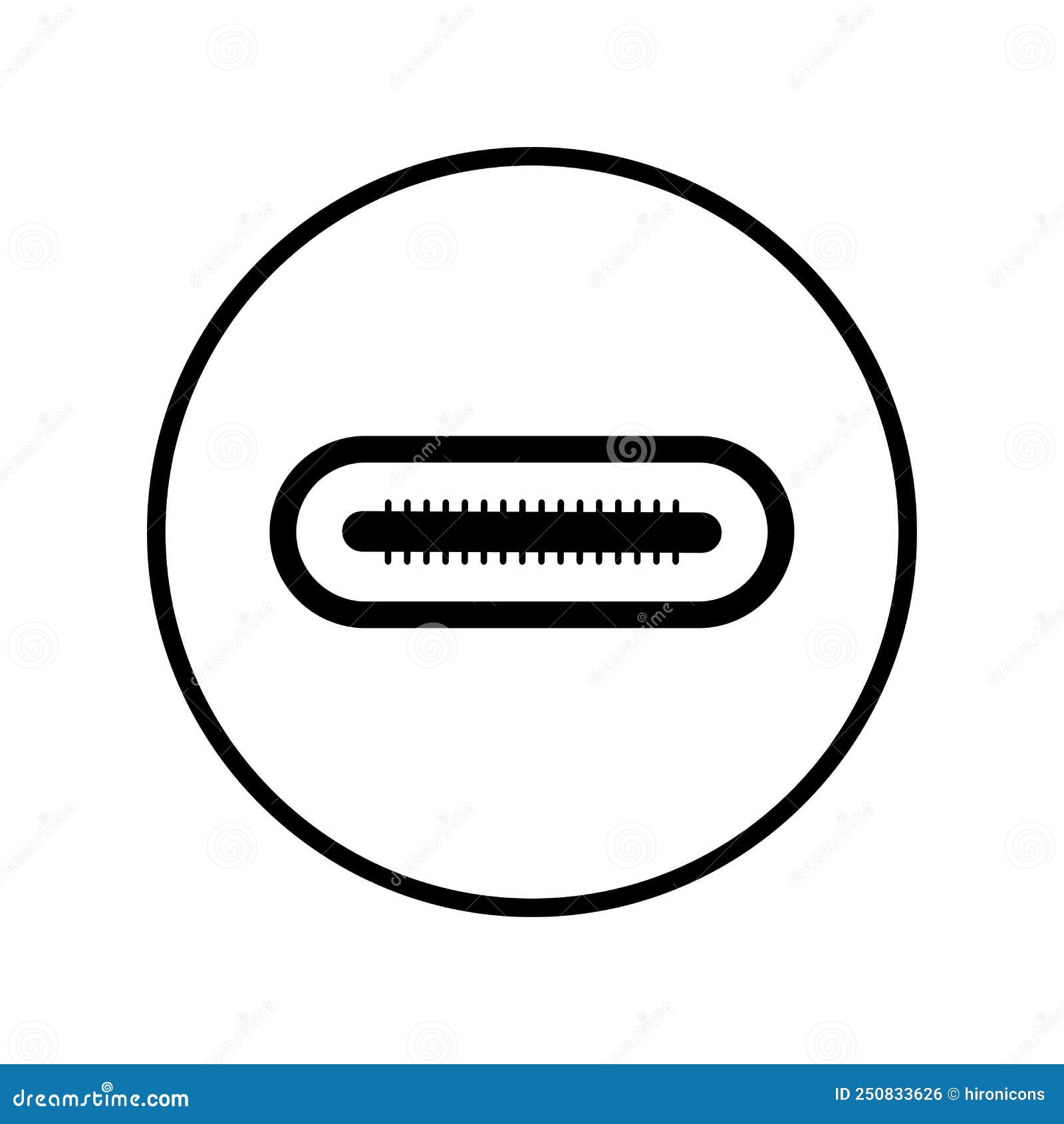 C, Plug, Type, Usb-c, Usbc Icon. Black Vector Graphics Stock Vector ...