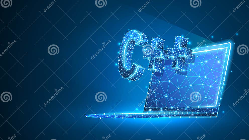 C Plus Coding Language on Notebook Screen. Device, Programming ...