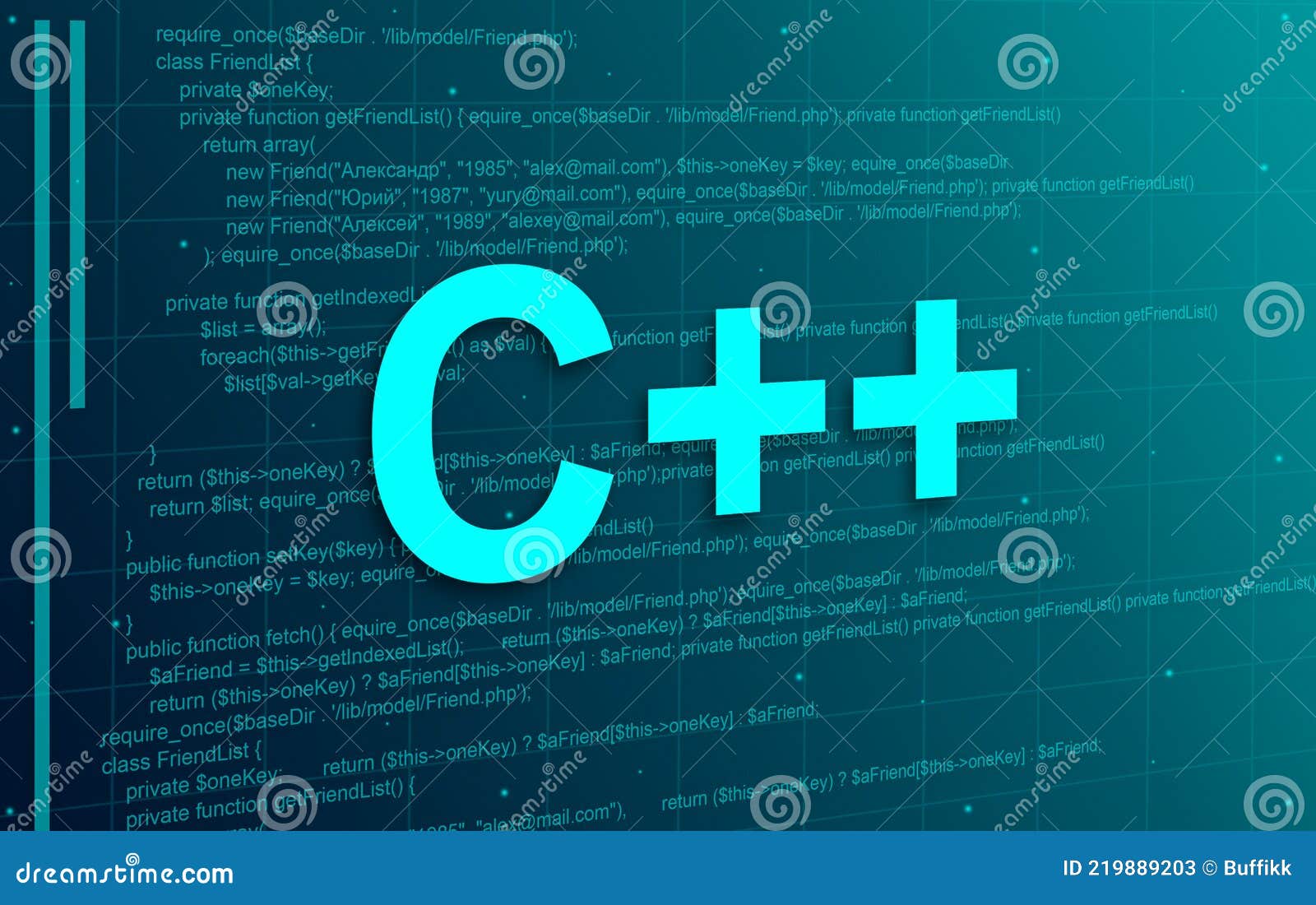 C Programming Code Abstract Technology Background Computer Software Coding 3d Stock