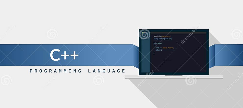 C++ Programming Language with Script Code on Laptop Screen, Programming ...