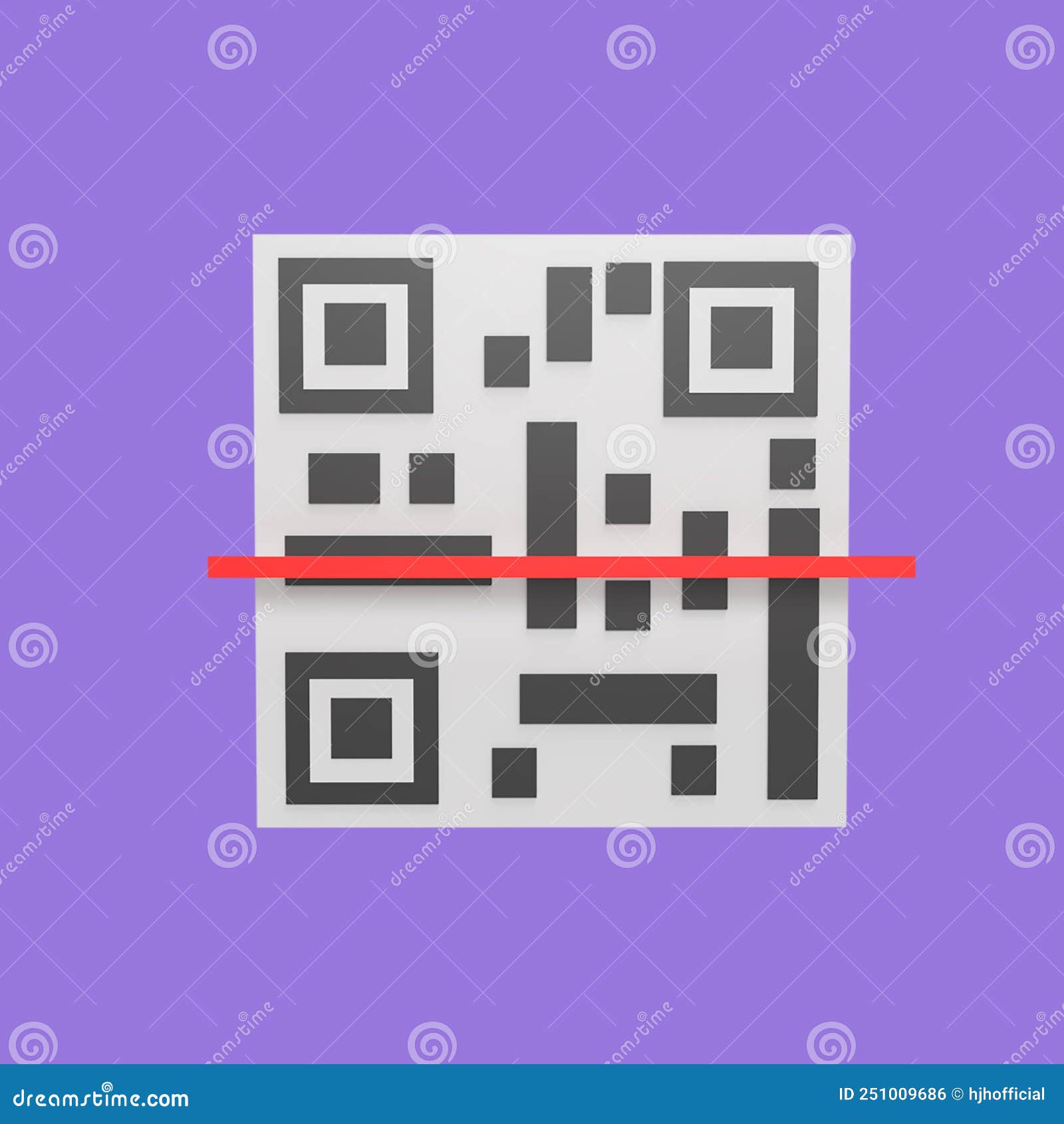 Scan Qr Code 3d Icon Model Cartoon Style Concept. Render Illustration ...