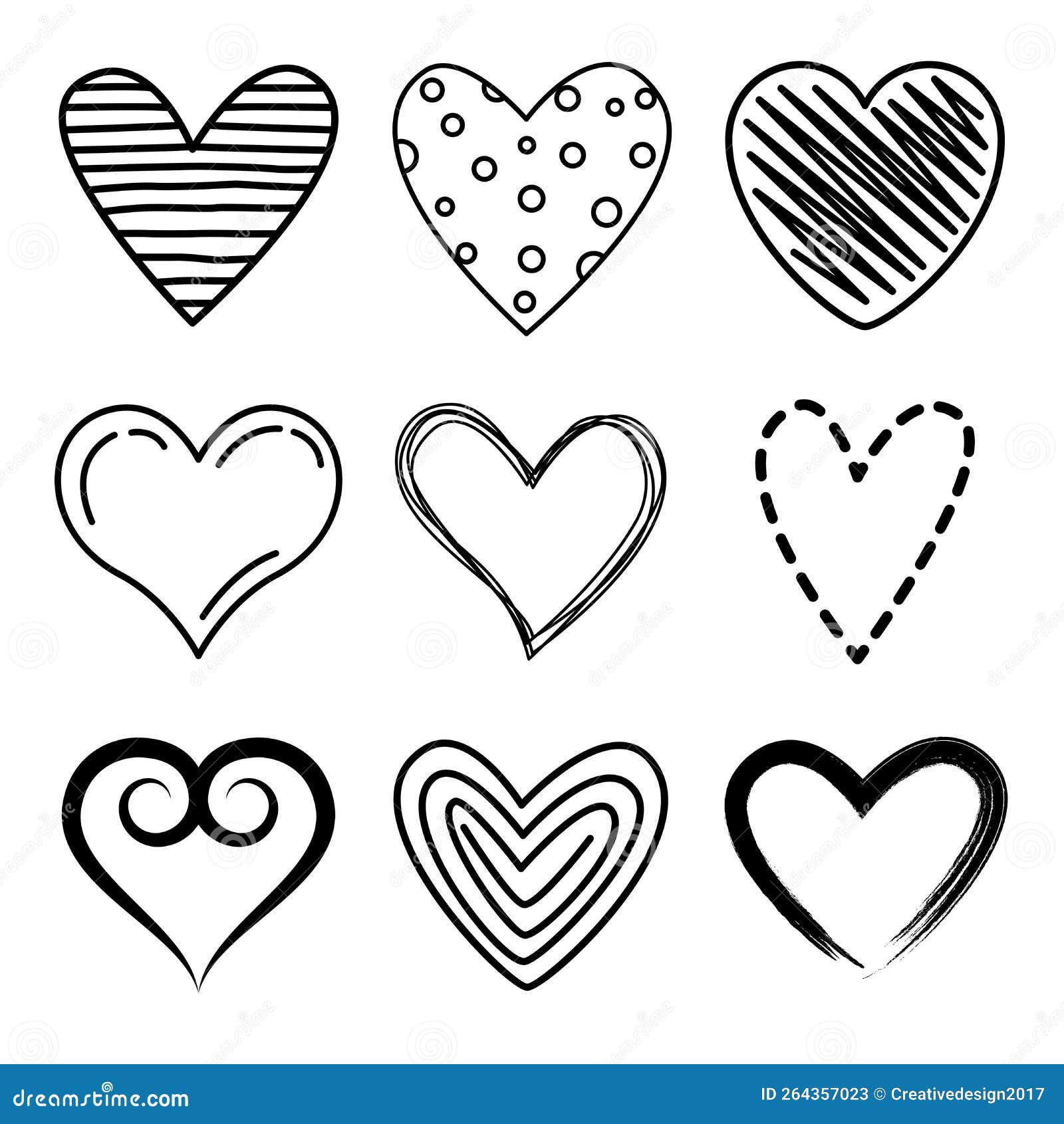 Hearts set vector stock vector. Illustration of collection - 264357023