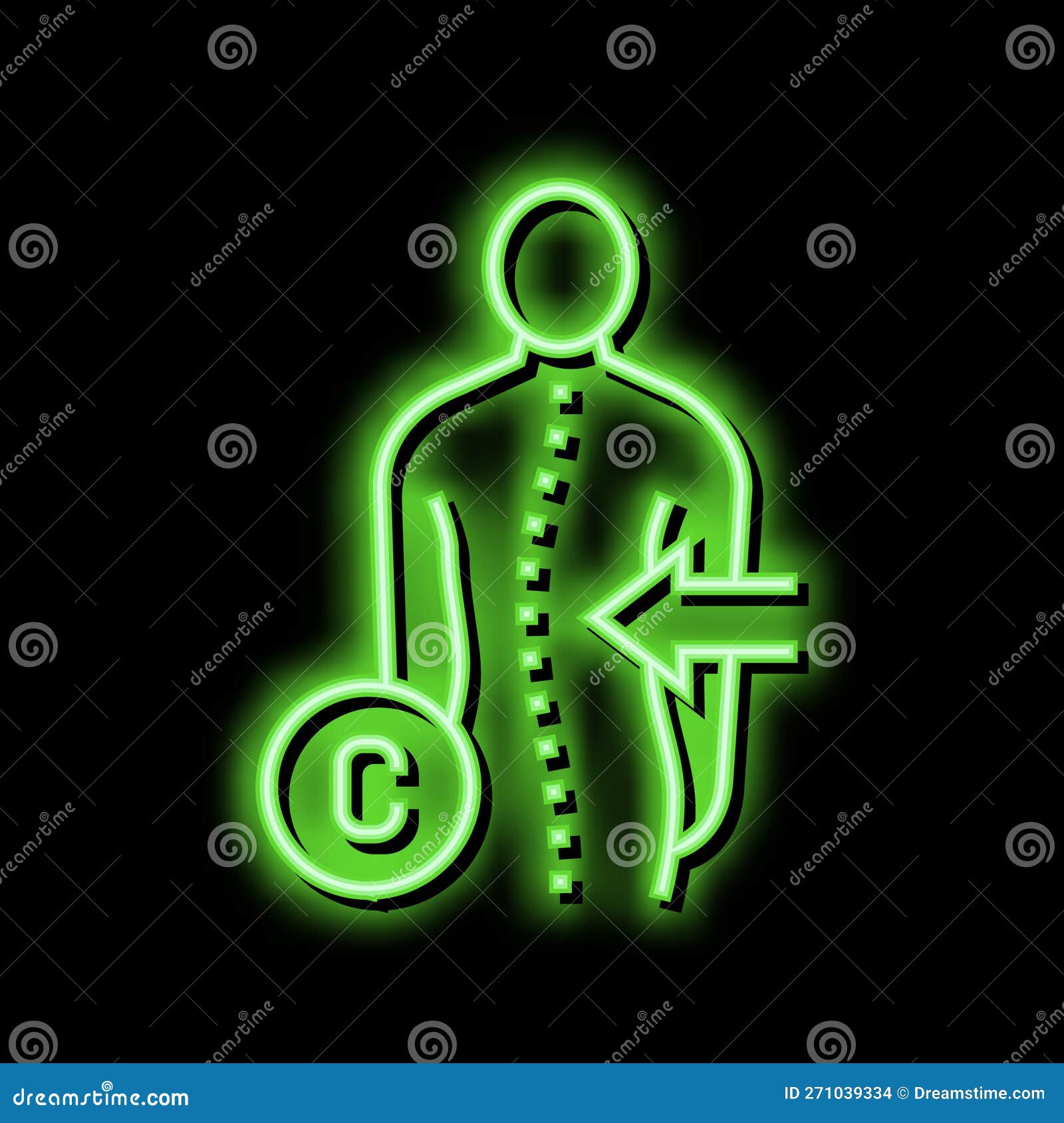 C-shaped Scoliosis Neon Glow Icon Illustration Stock Vector ... C-shaped Scoliosis Neon Glow Icon Illustration Stock Vector ...