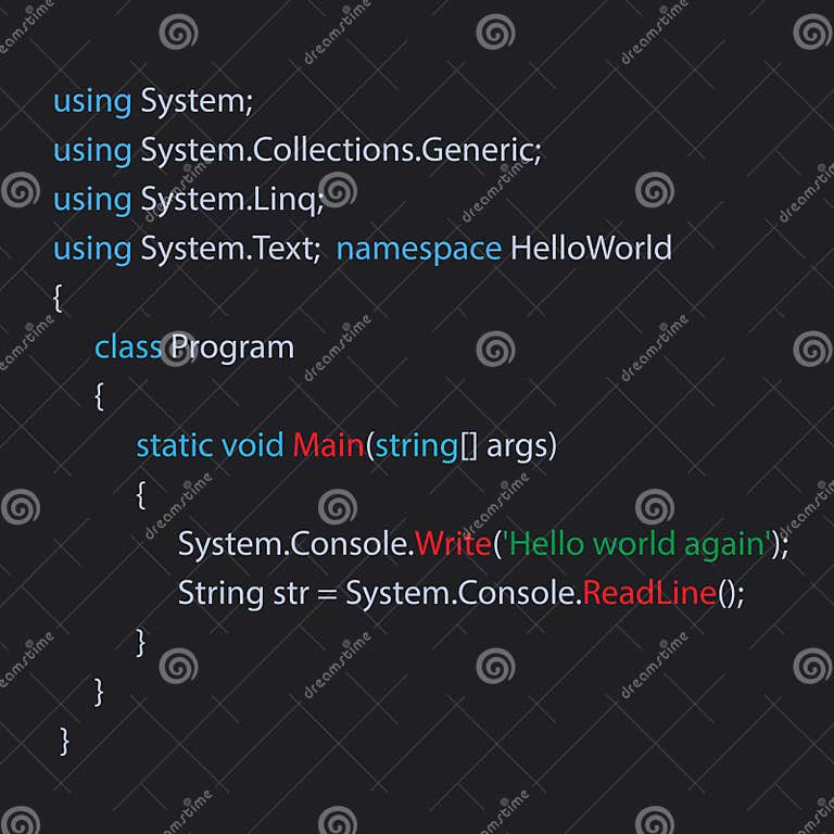 C Sharp Code Text Computer Software Coding Vector Concept Computer