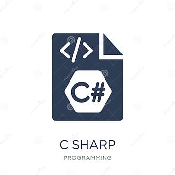 C Sharp Icon. Trendy Flat Vector C Sharp Icon on White Background from ...
