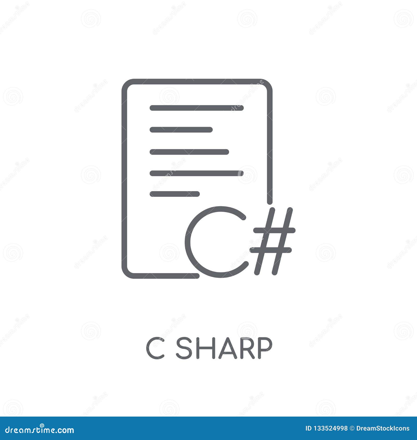 C Sharp Linear Icon. Modern Outline C Sharp Logo Concept on Whit Stock ...