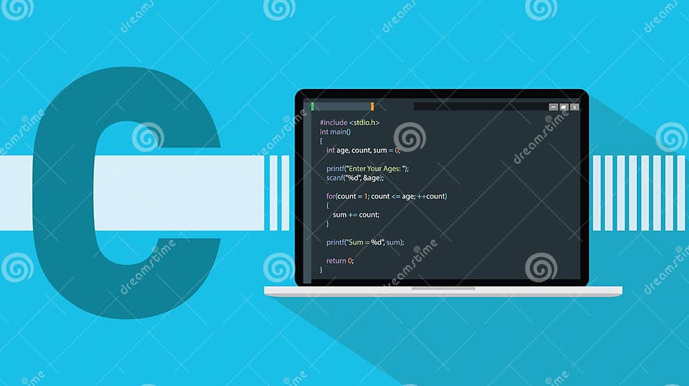 C Sharp Programming Language with Laptop and Code Script on Screen ...