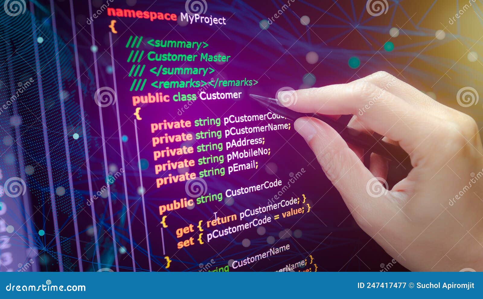 C Sharp Programming Language Source Code Example On Monitor Stock Image Image Of Laptop