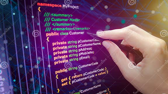 C Sharp Programming Language Source Code Example on Monitor, Stock ...